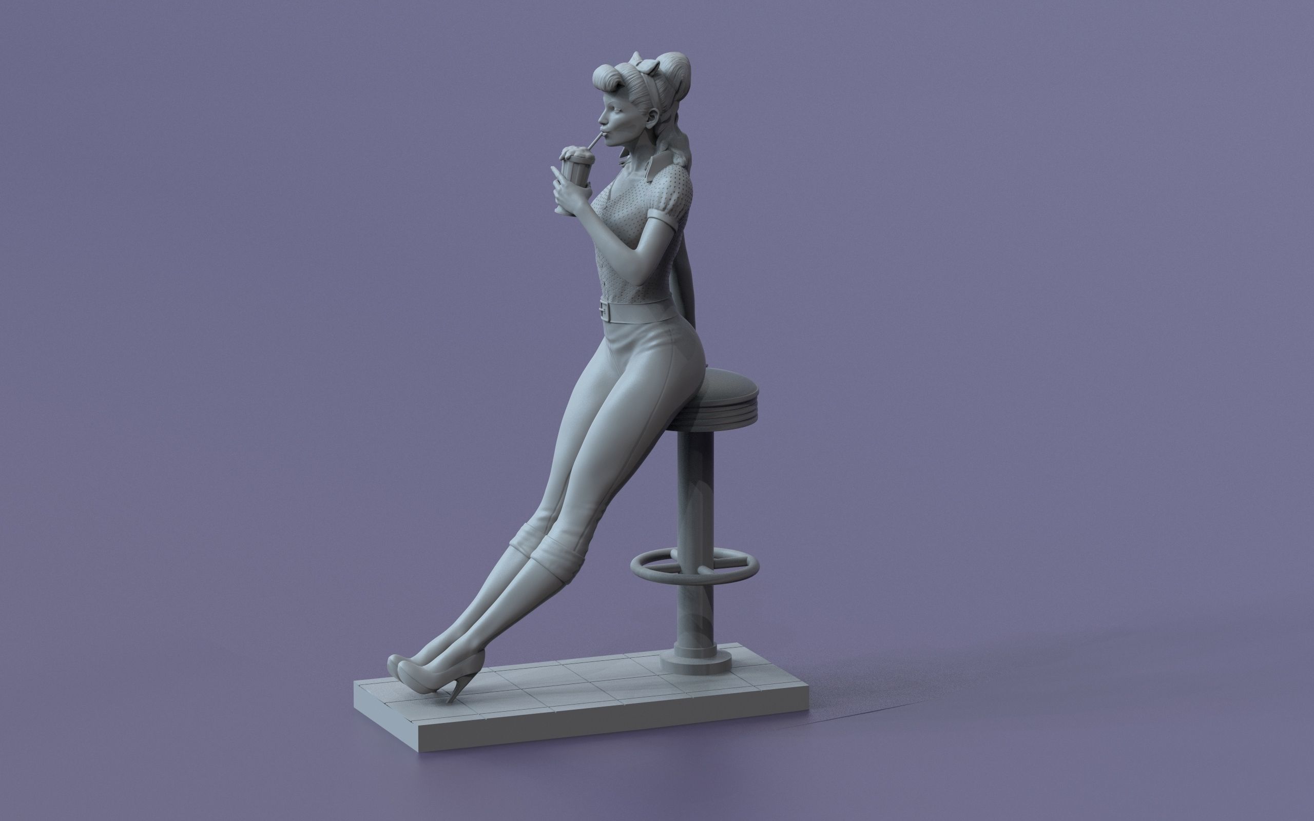 PinUp - Girl 3D model 3D printable | CGTrader