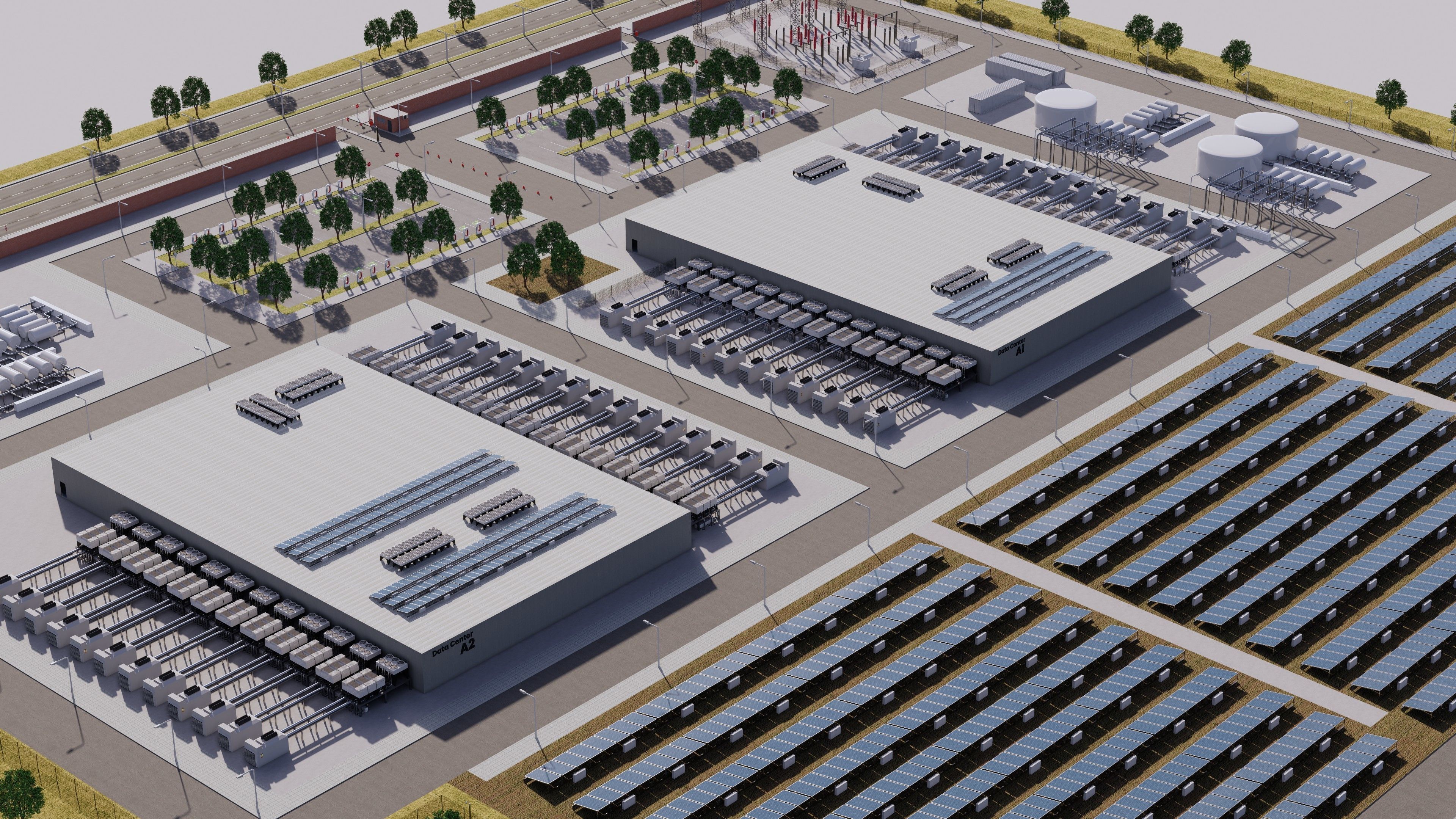 Apple Data Center Building with Interior 3D model | CGTrader