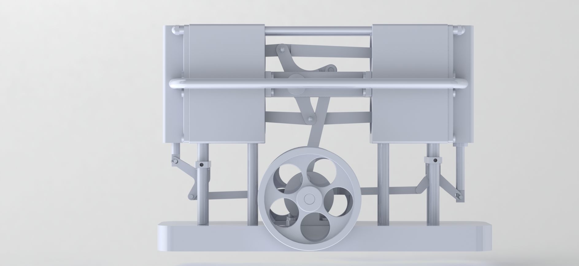 4 cylinder steam engine with rocking crosshead 3D model | CGTrader