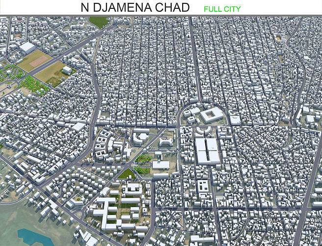 3D model N Djamena Chad 30km AI VR / AR / low-poly | CGTrader