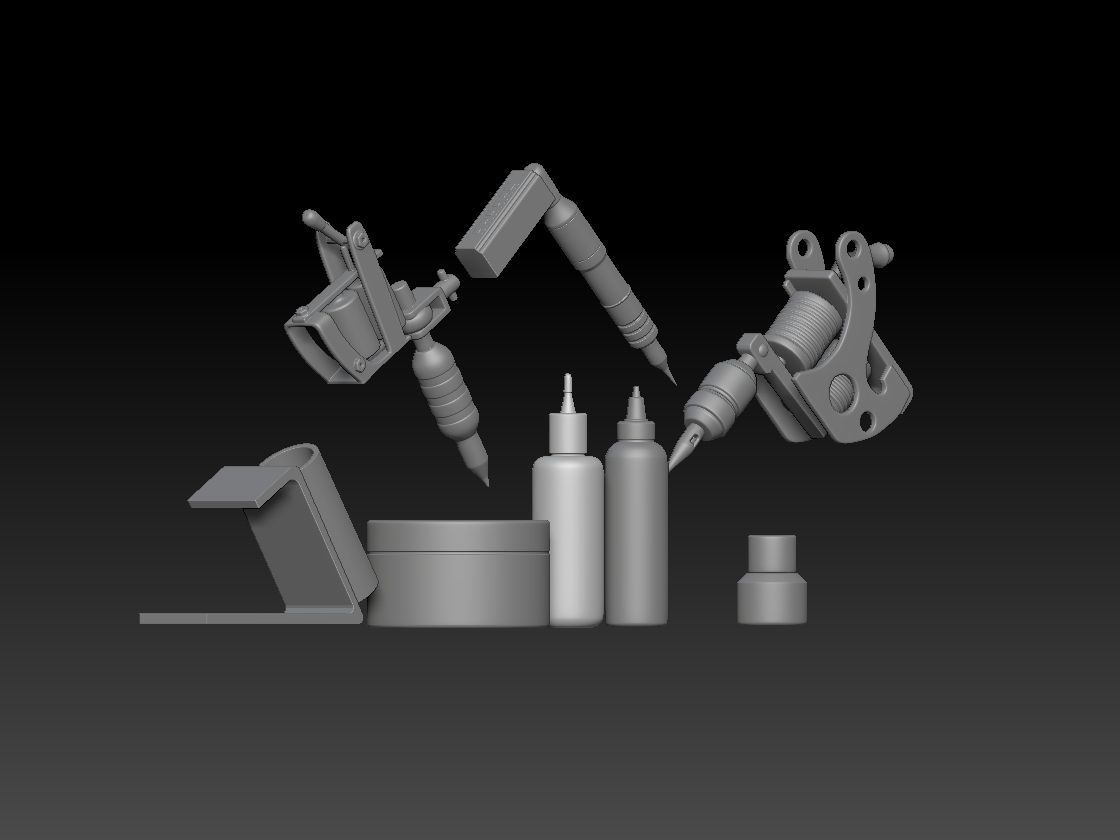 TATTOO STUDIO MACHINE PROPS 3D model 3D printable | CGTrader