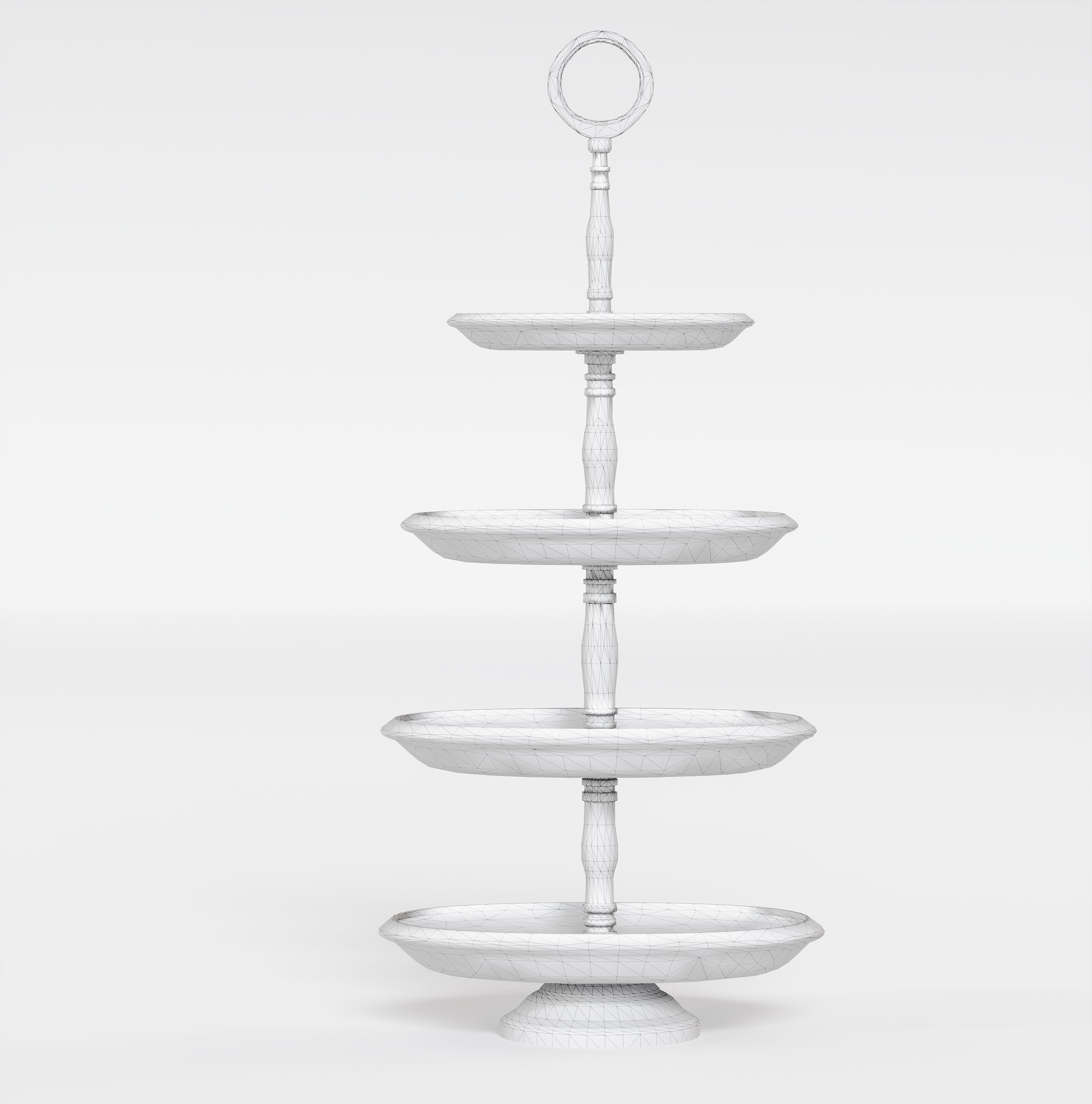 3D model Ellipse Metal Cake Stand 4 Tiers VR / AR / low-poly | CGTrader