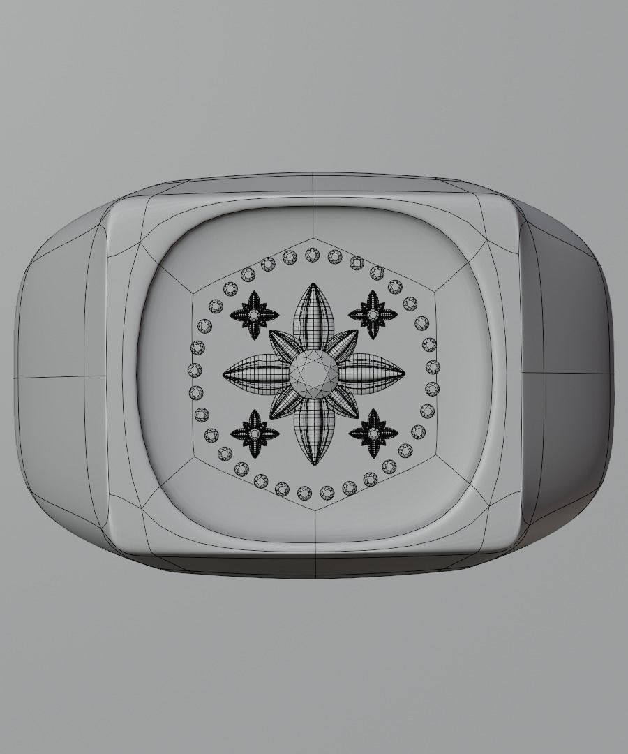 Ledys Signet ring 3D model | CGTrader