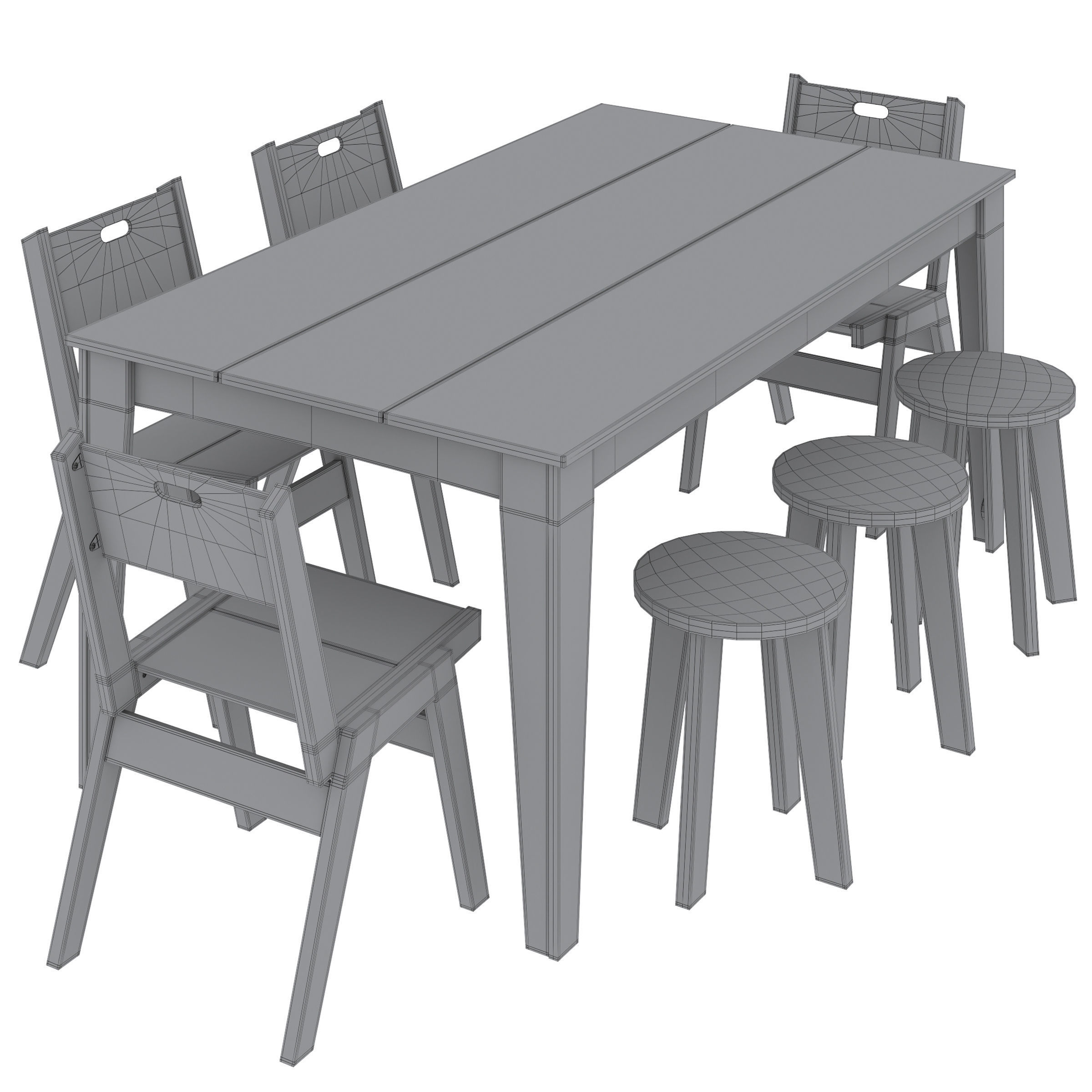 Alfresco Dining Table and Chair by Loll designs 3D model | CGTrader