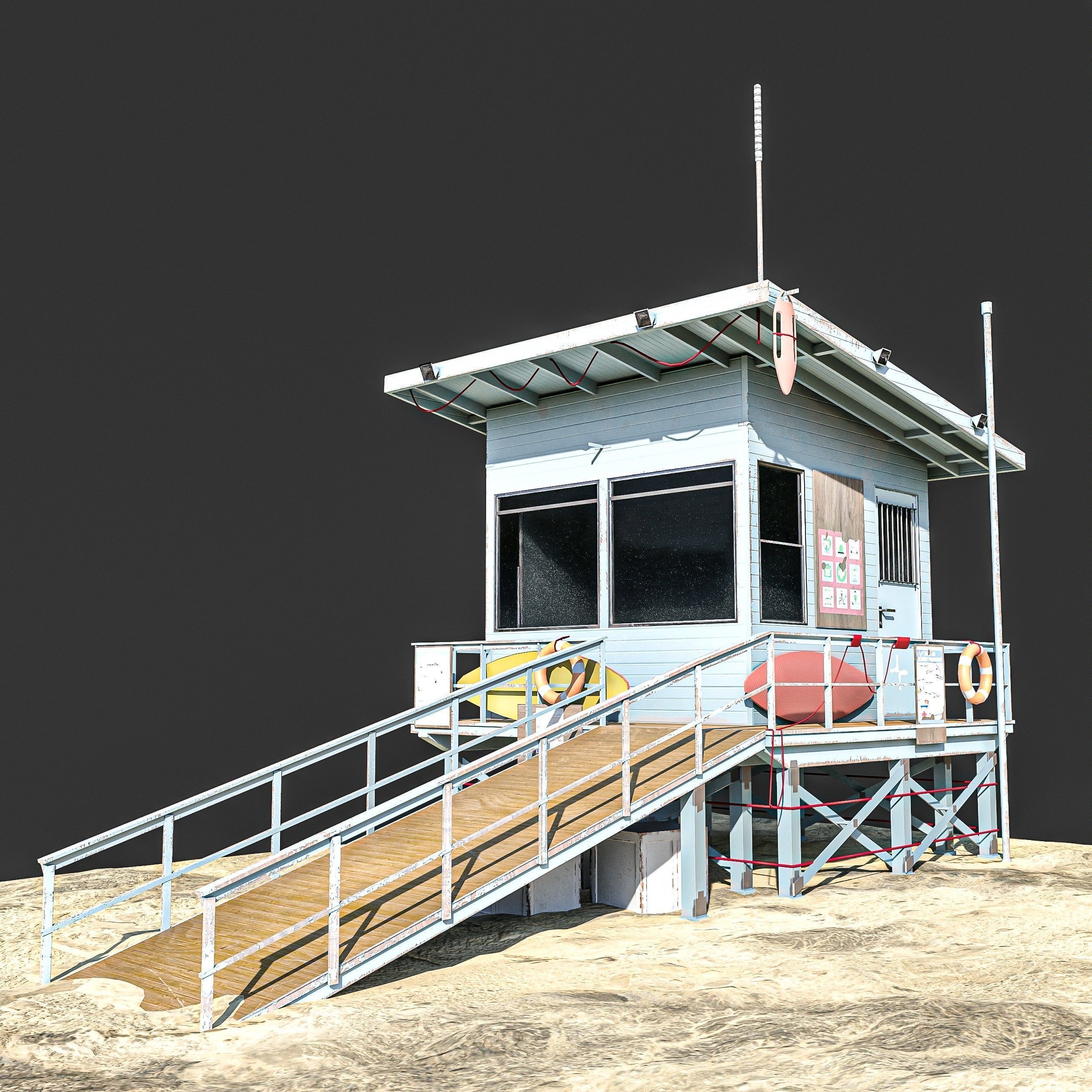 3D model Beach Lifeguard Cabin VR / AR / low-poly | CGTrader