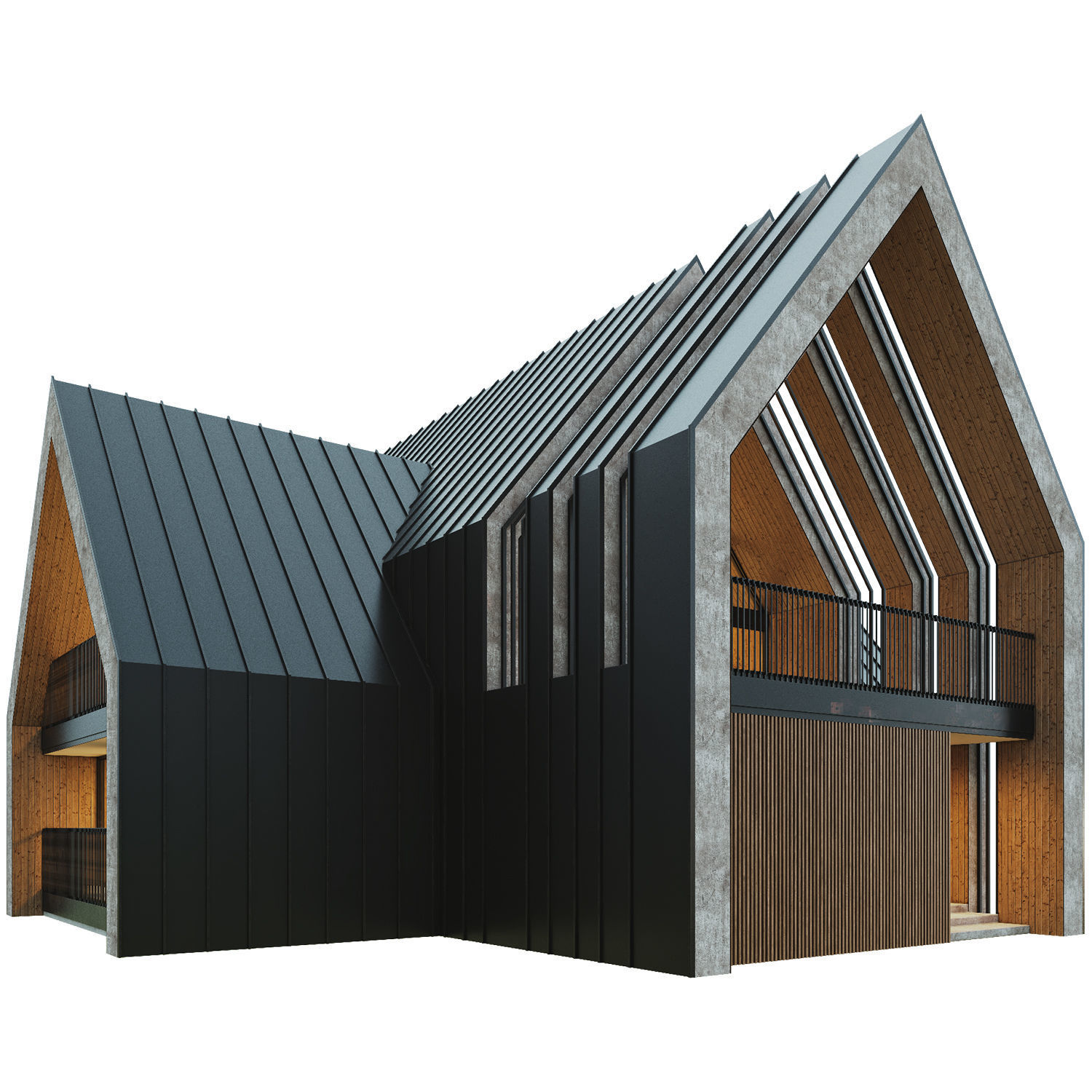 Modern Gable Roof Villa 3D model | CGTrader