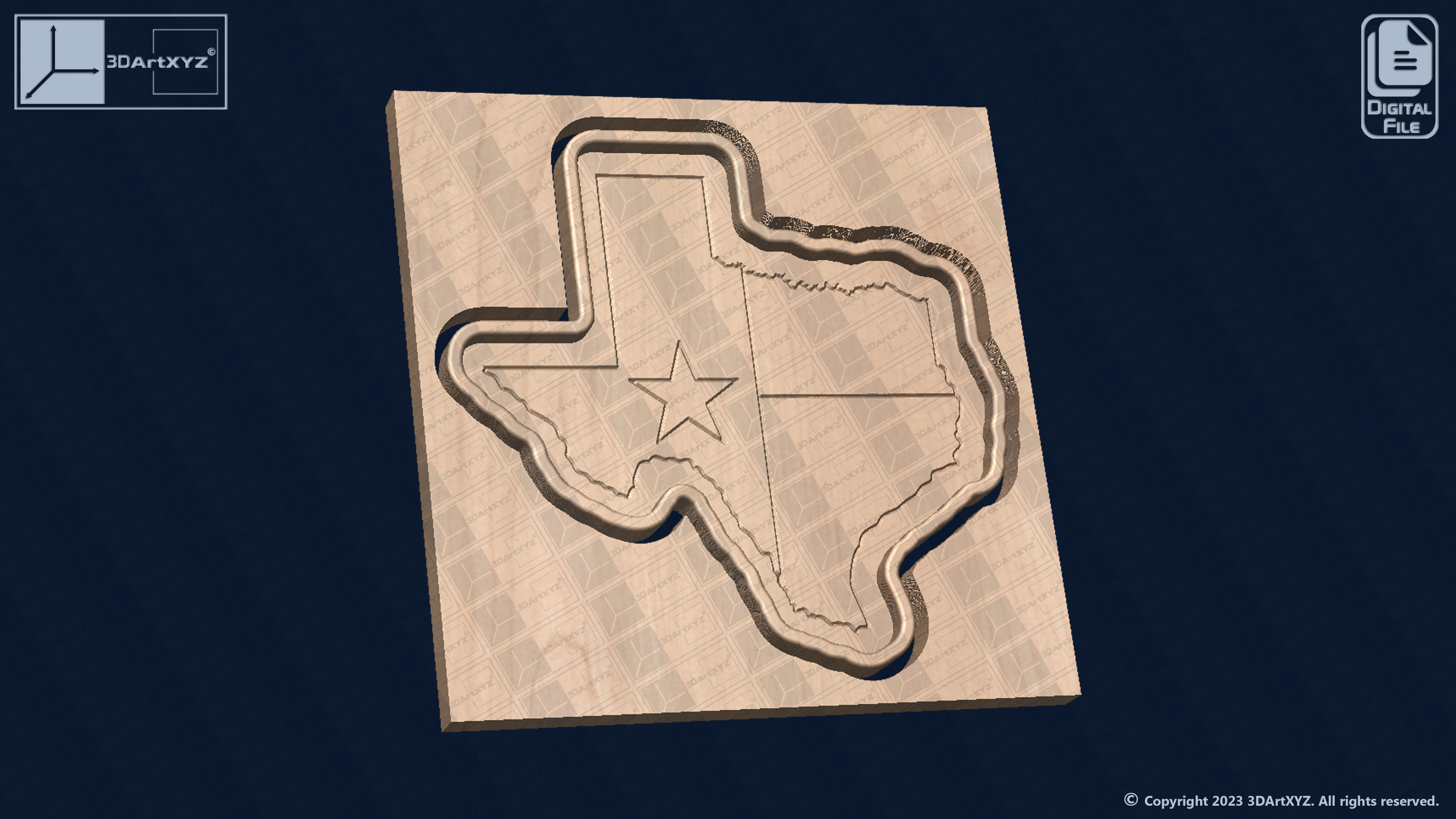 Texas Map Tray - CNC Files for Wood 3D model | CGTrader