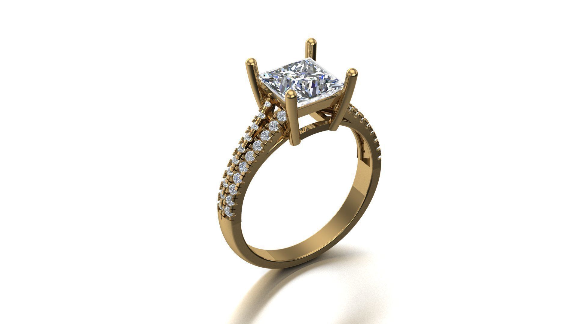 princess engagement ring 3d model printable model 3D model 3D printable ...