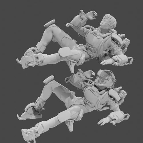 Apex Legends Character 3D Print OBJ STL File Valkyrie 4 3D model 3D ...