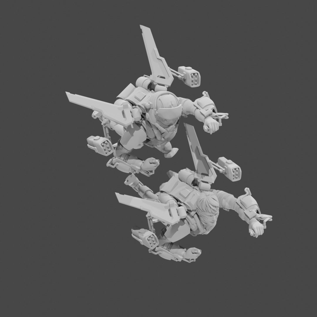 Apex Legends Character 3D Print OBJ STL File Valkyrie 10 3D model 3D ...
