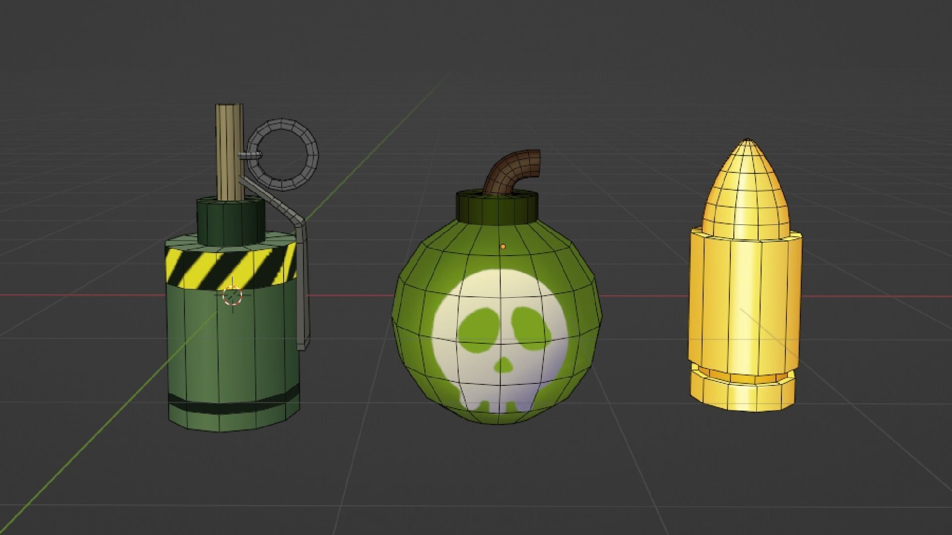 3D model Bombs and Bullets Lowpolly cartoon VR / AR / low-poly | CGTrader