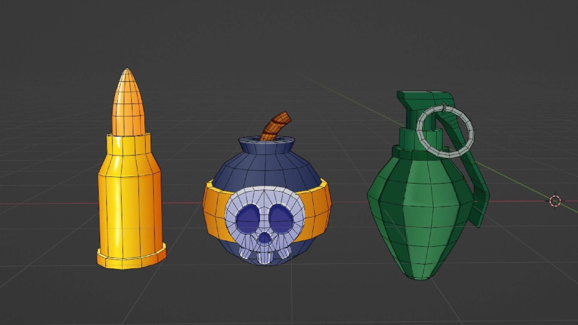 3D model Bombs and Bullets Lowpolly cartoon VR / AR / low-poly | CGTrader