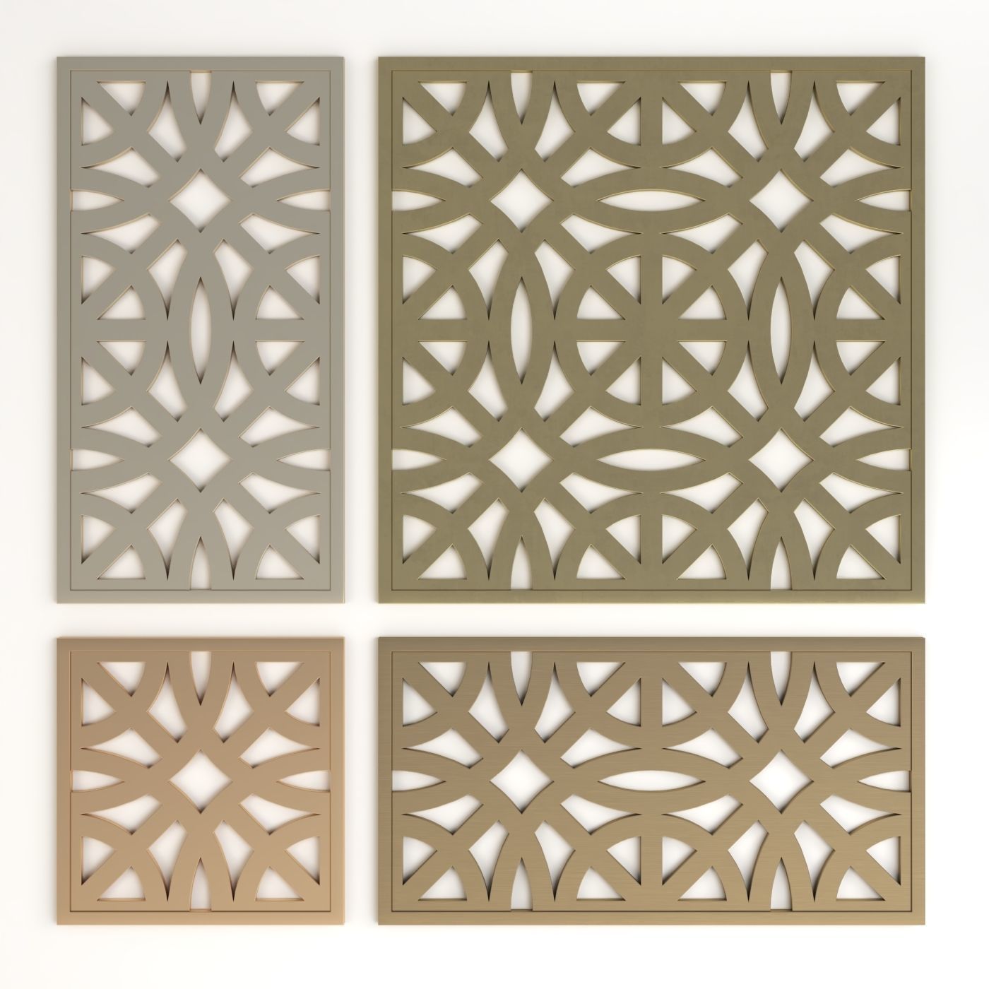 Arabic Islamic pattern decorative gold plaster 3D model | CGTrader