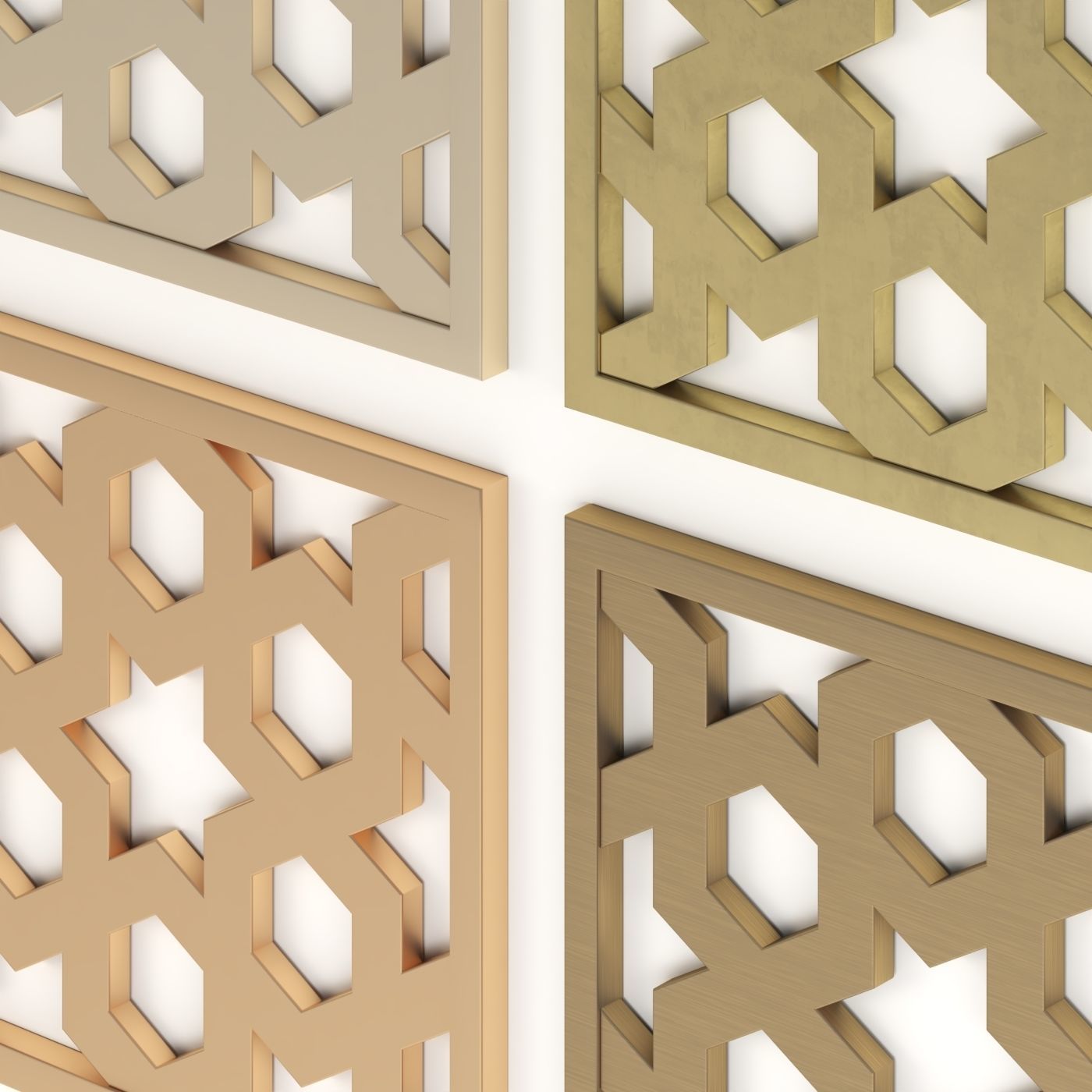 Arabic Islamic pattern decorative gold plaster 3D model | CGTrader