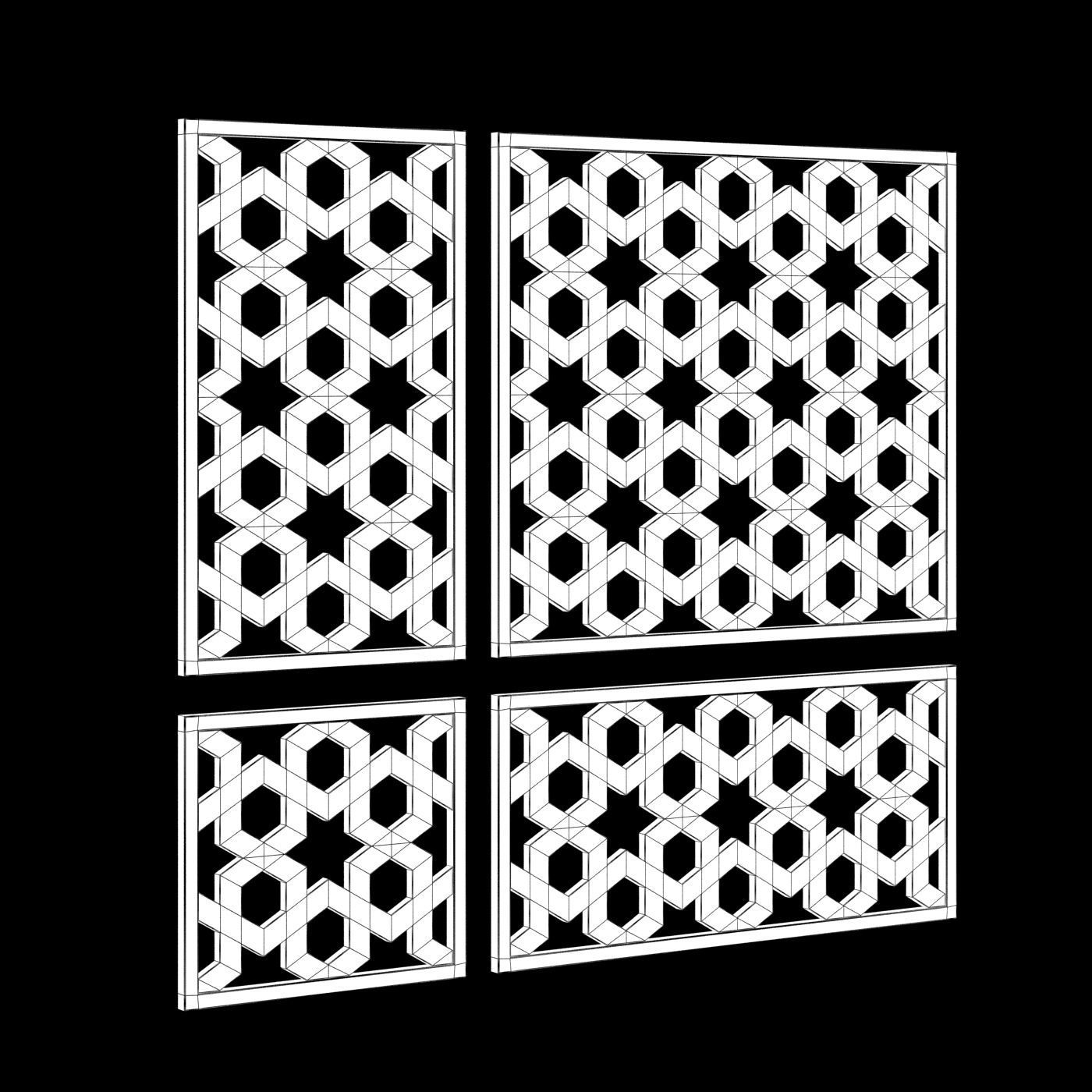 Arabic Islamic pattern decorative gold plaster 3D model | CGTrader