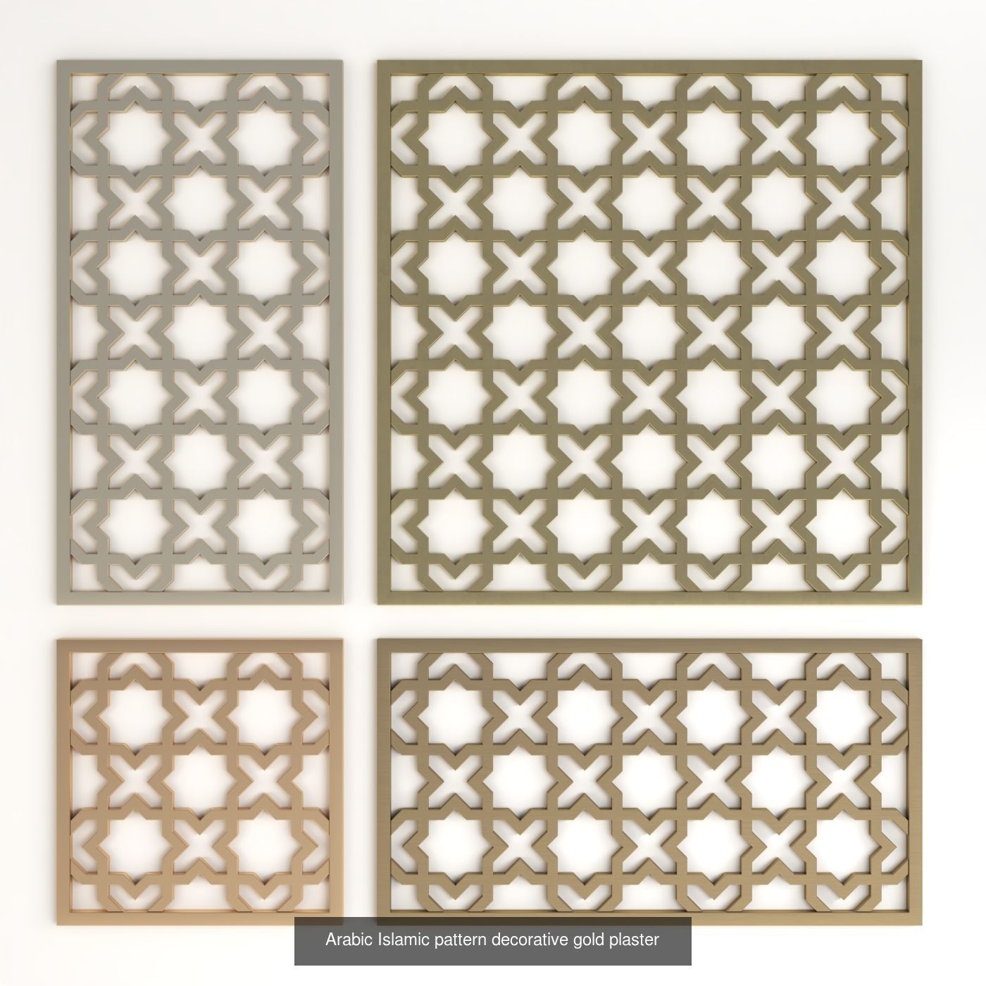 Arabic Islamic pattern decorative gold plaster 2 3D Model Collection ...