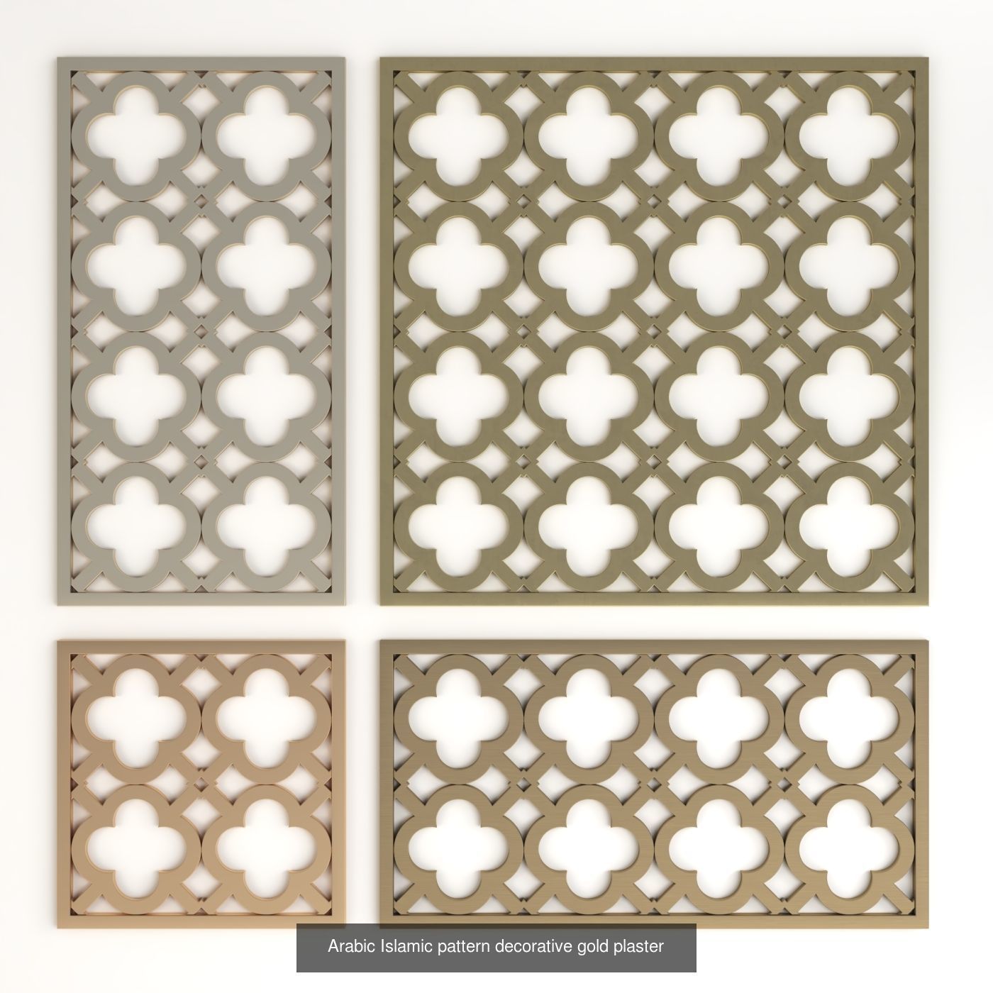 Arabic Islamic pattern decorative gold plaster 2 3D Model Collection ...
