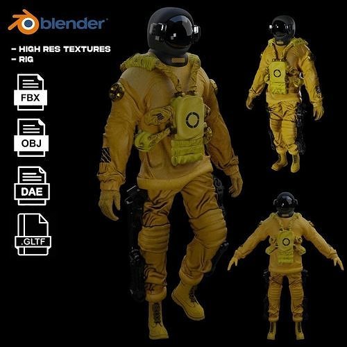 3D model Space suit - Astro Biohazard unit 1 VR / AR / low-poly | CGTrader