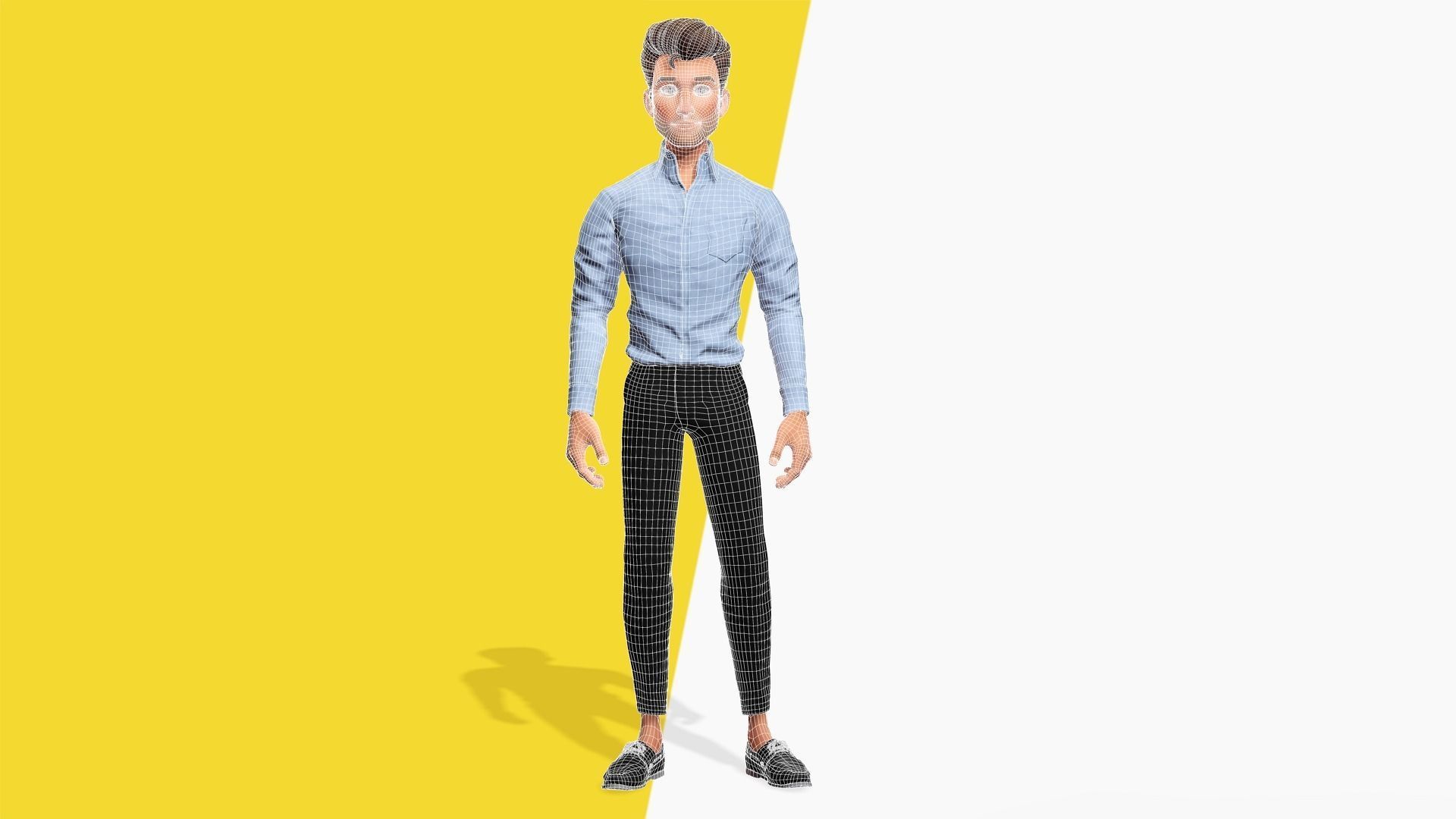 3D model Classic Cartoon Man Rigged model RealTime Male 3D toon VR / AR ...