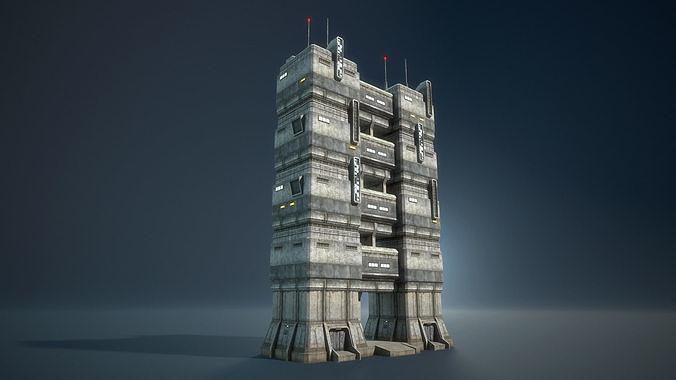 3D model Sci-Fi Towers Modular Set VR / AR / low-poly | CGTrader