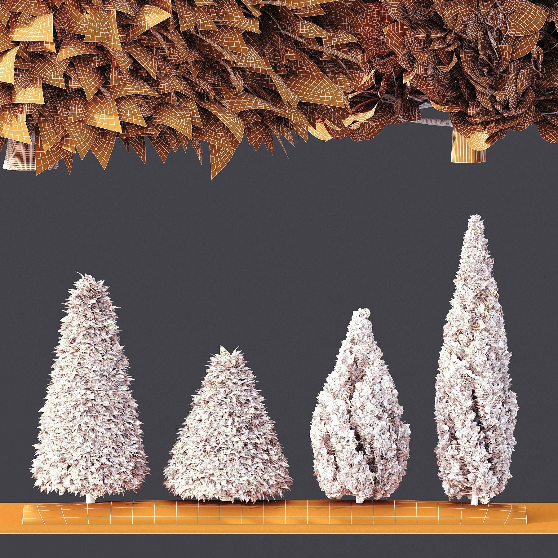 Cone shaped green coniferous Rocky Mountain Juniper trees 3D model ...