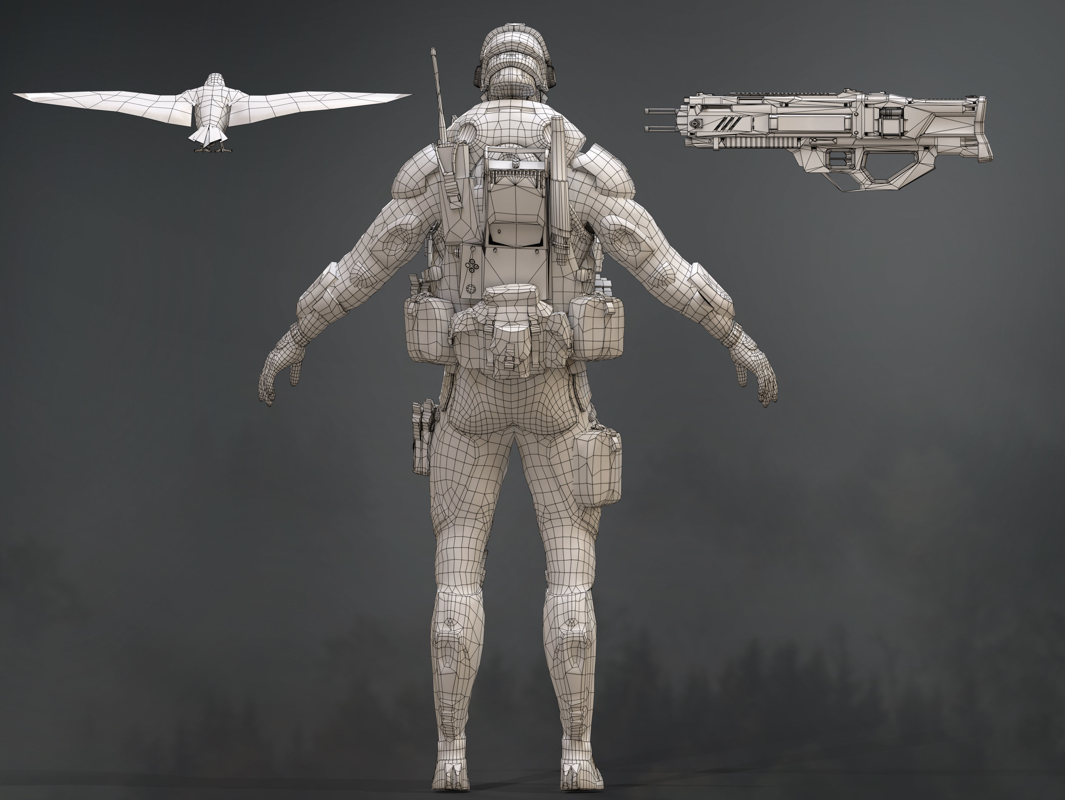 3D model Sci Fi Ghost Soldier VR / AR / low-poly | CGTrader