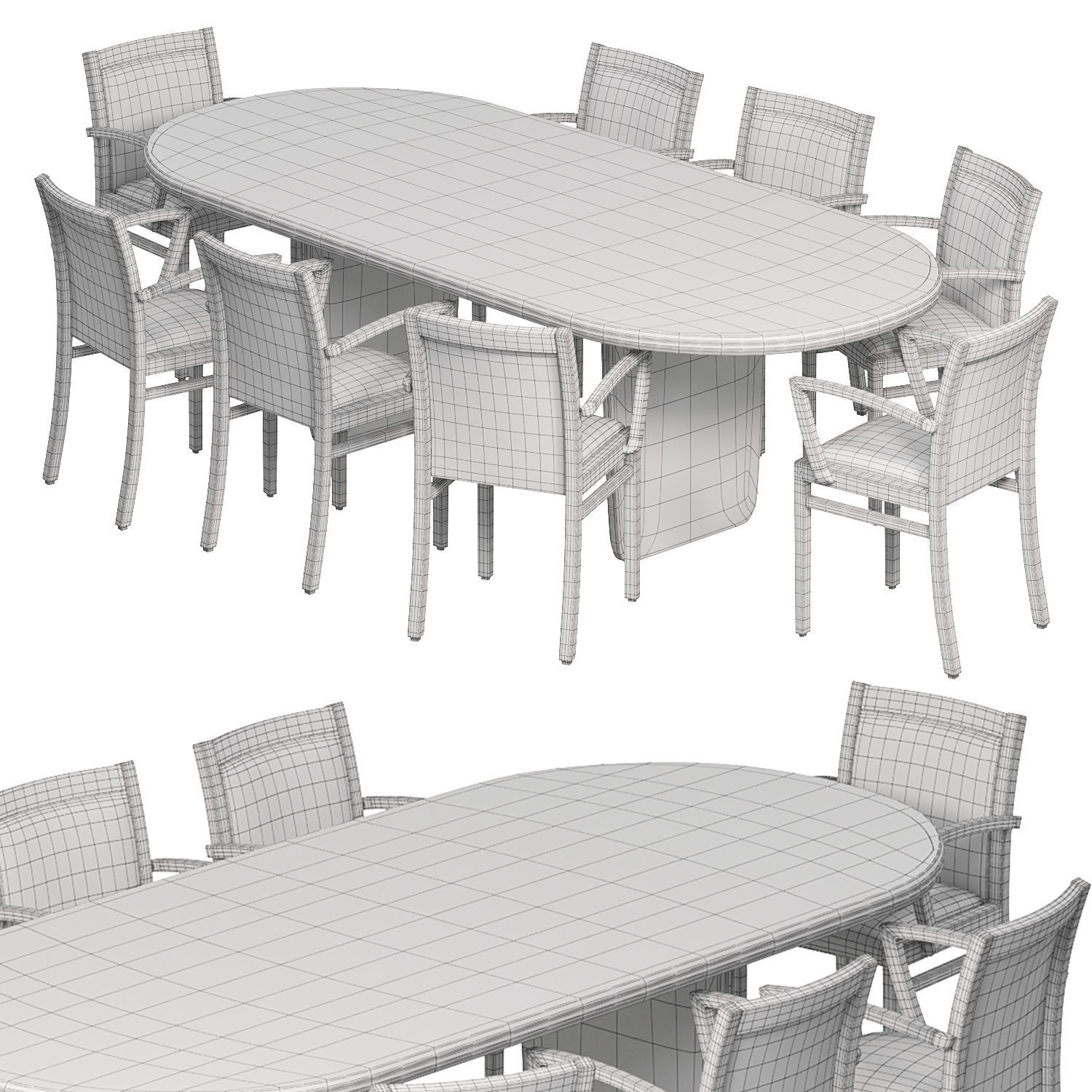 Jeane Deluxe Dining Table by LuxDeco 3D model | CGTrader