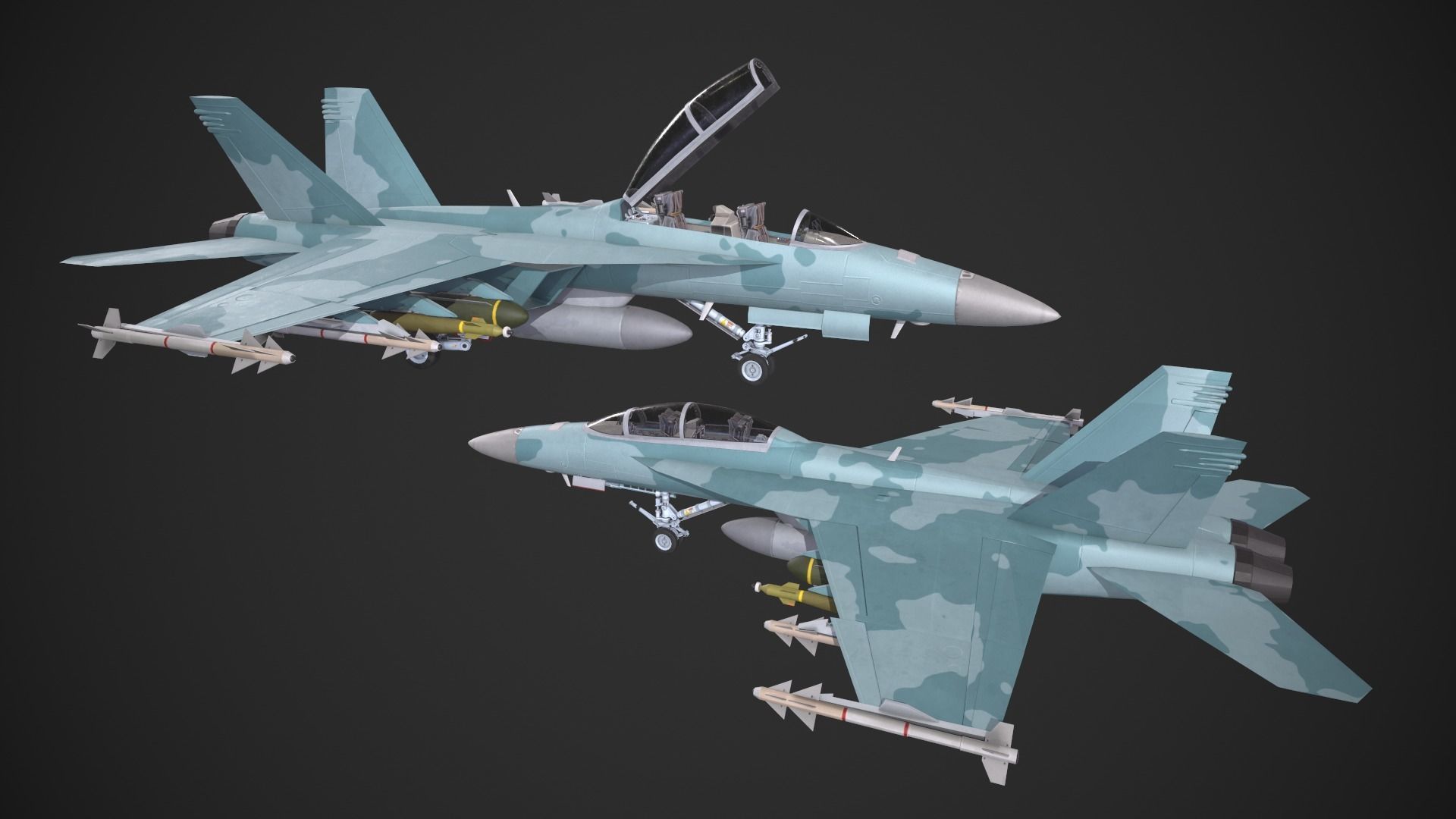 3D model F-18 Super Hornet VR / AR / low-poly | CGTrader