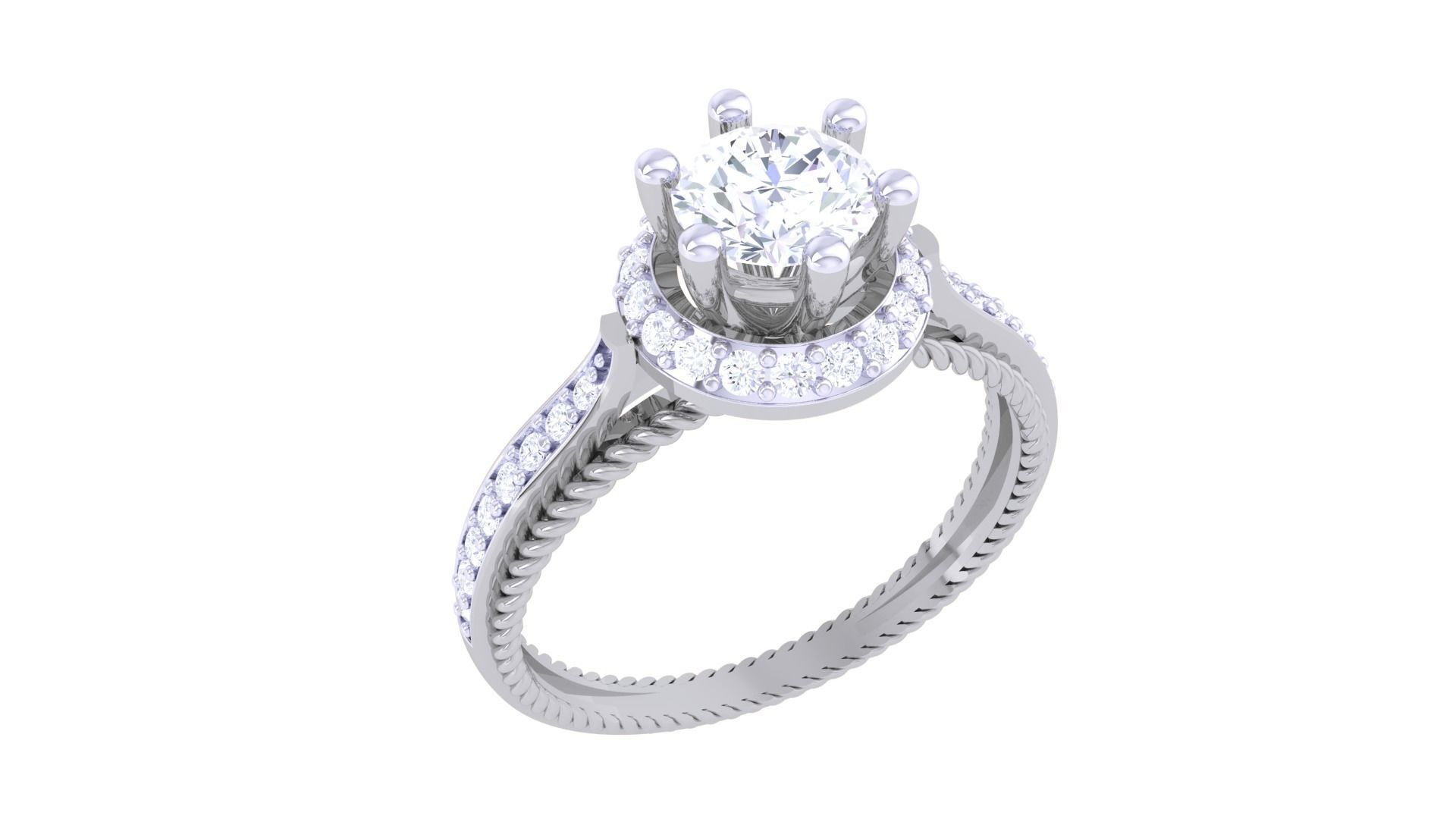 Women Solitaire Ring 3dm stl 3mf mtl gltf glb obj render 3D model 3D printable | CGTrader