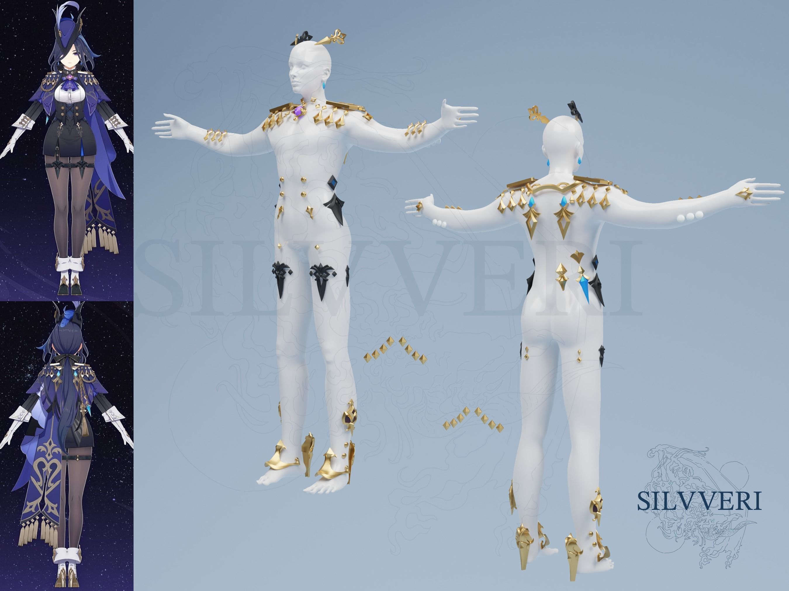 Clorinde Accessories Bundle - Genshin Impact - 3D Print Cosplay 3D ...