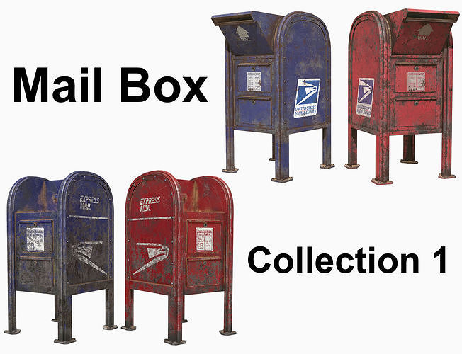Mail Box Collection 1 VR / AR / low-poly | CGTrader