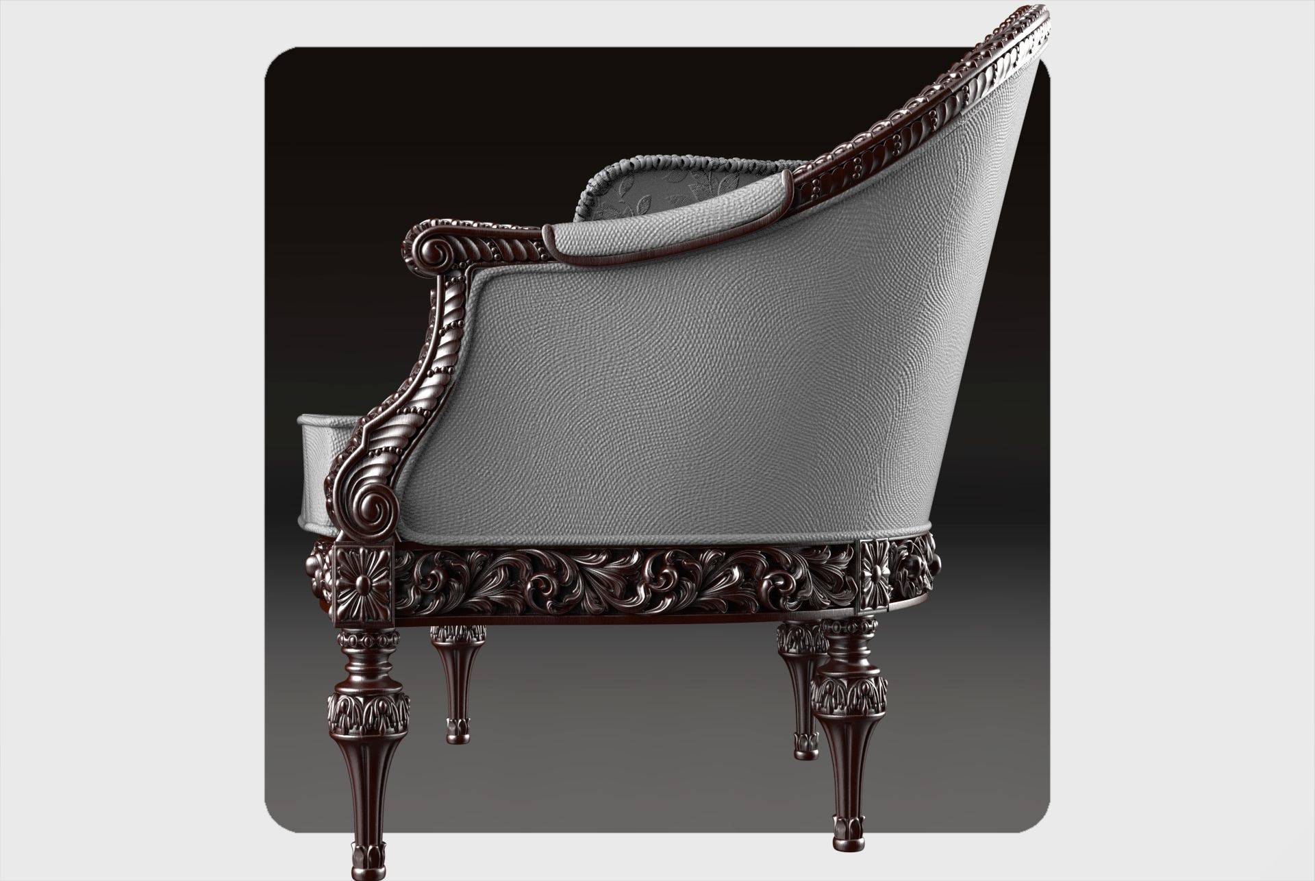 Carved sofa for cnc 1 3D model | CGTrader