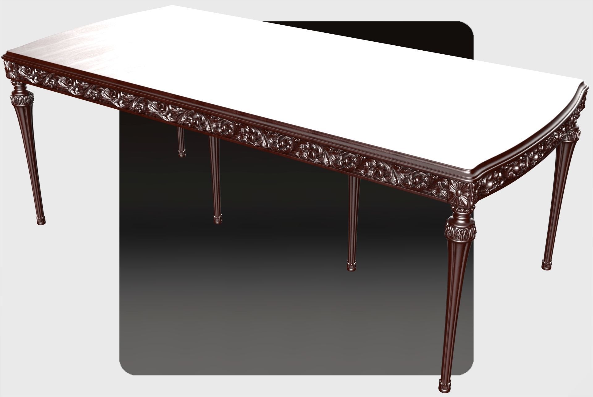 Carved dinner table for cnc 1 3D model | CGTrader