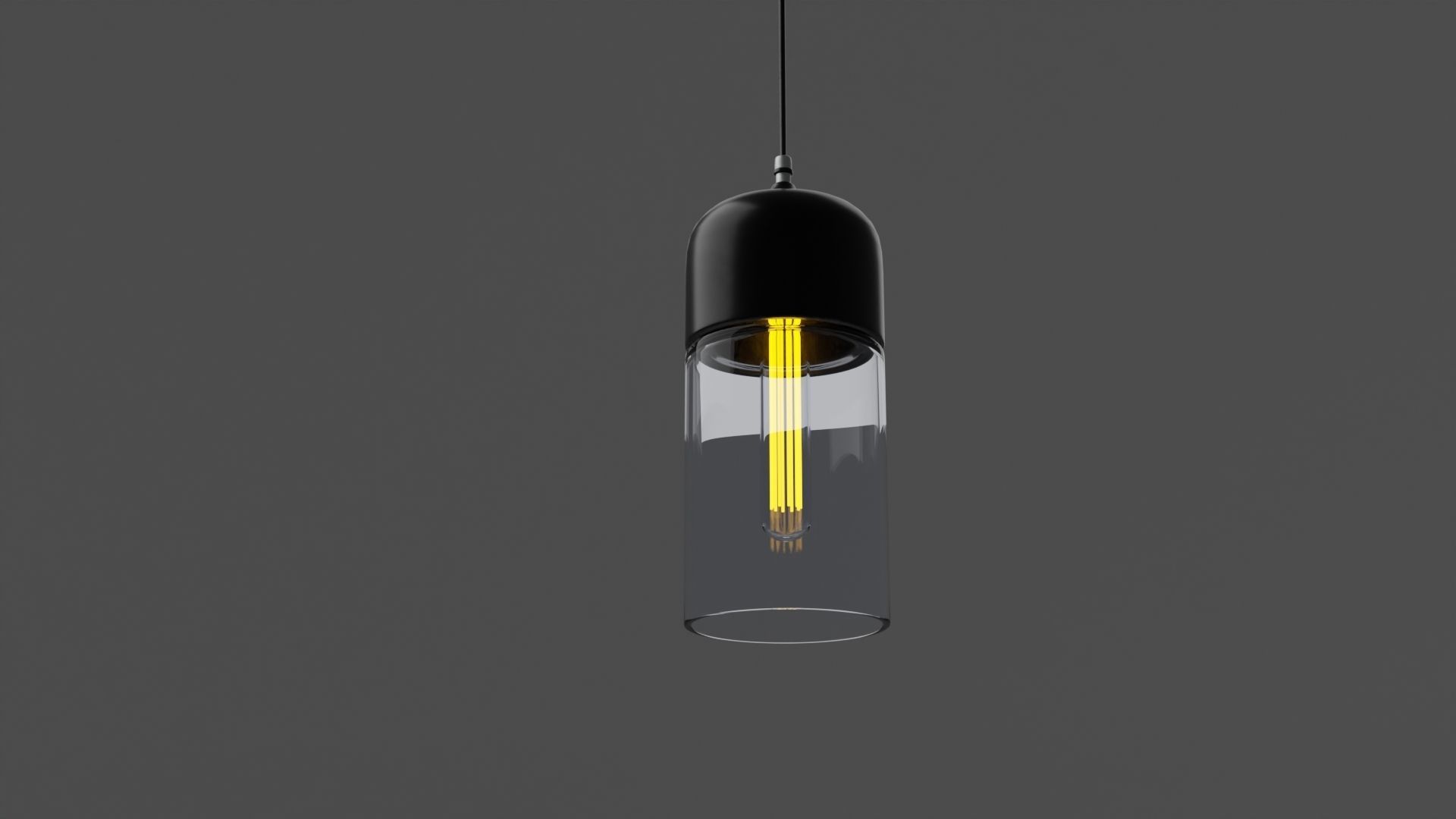Hanging Light Long Cylinder 3D model | CGTrader