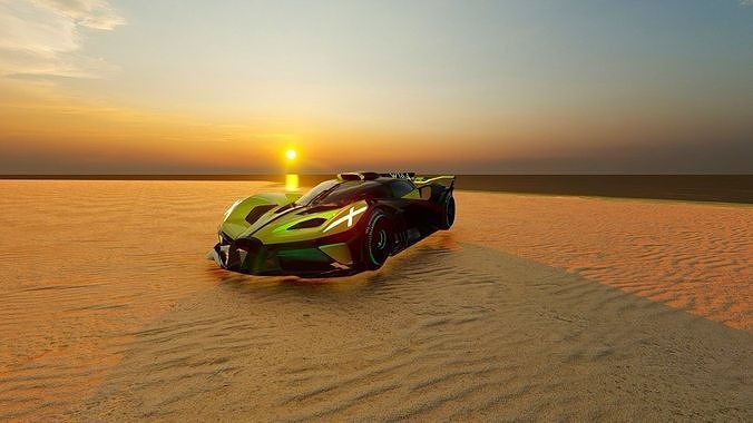 3D model Bugatti 2023 3D model sports car Bugati Bolide VR / AR / low ...