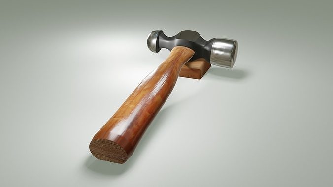 Ballpeen Hammer 3D model rigged | CGTrader