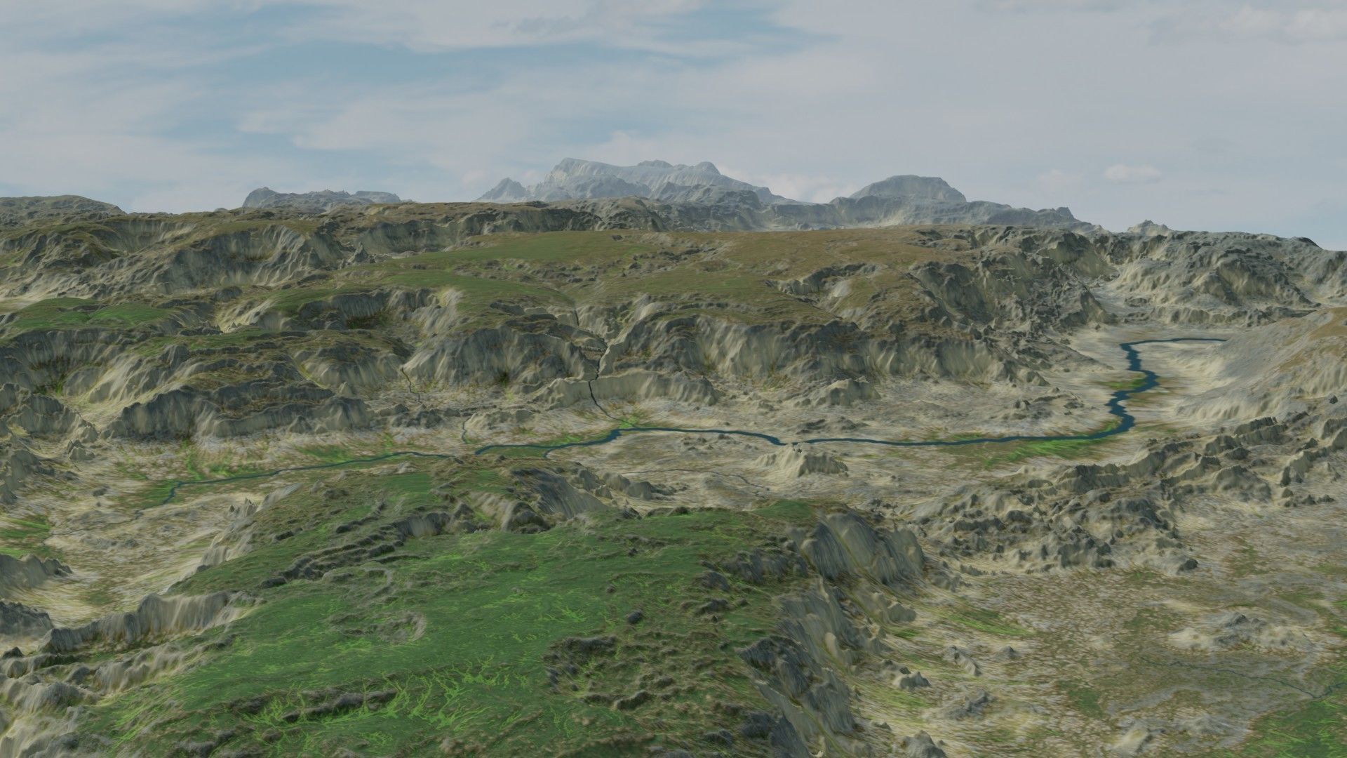 Grassy Hills Mountains Landscape 3D model | CGTrader