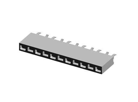 2.54mm,Header,rcpt,vert,SR,11W,HV100,Au free 3D model | CGTrader