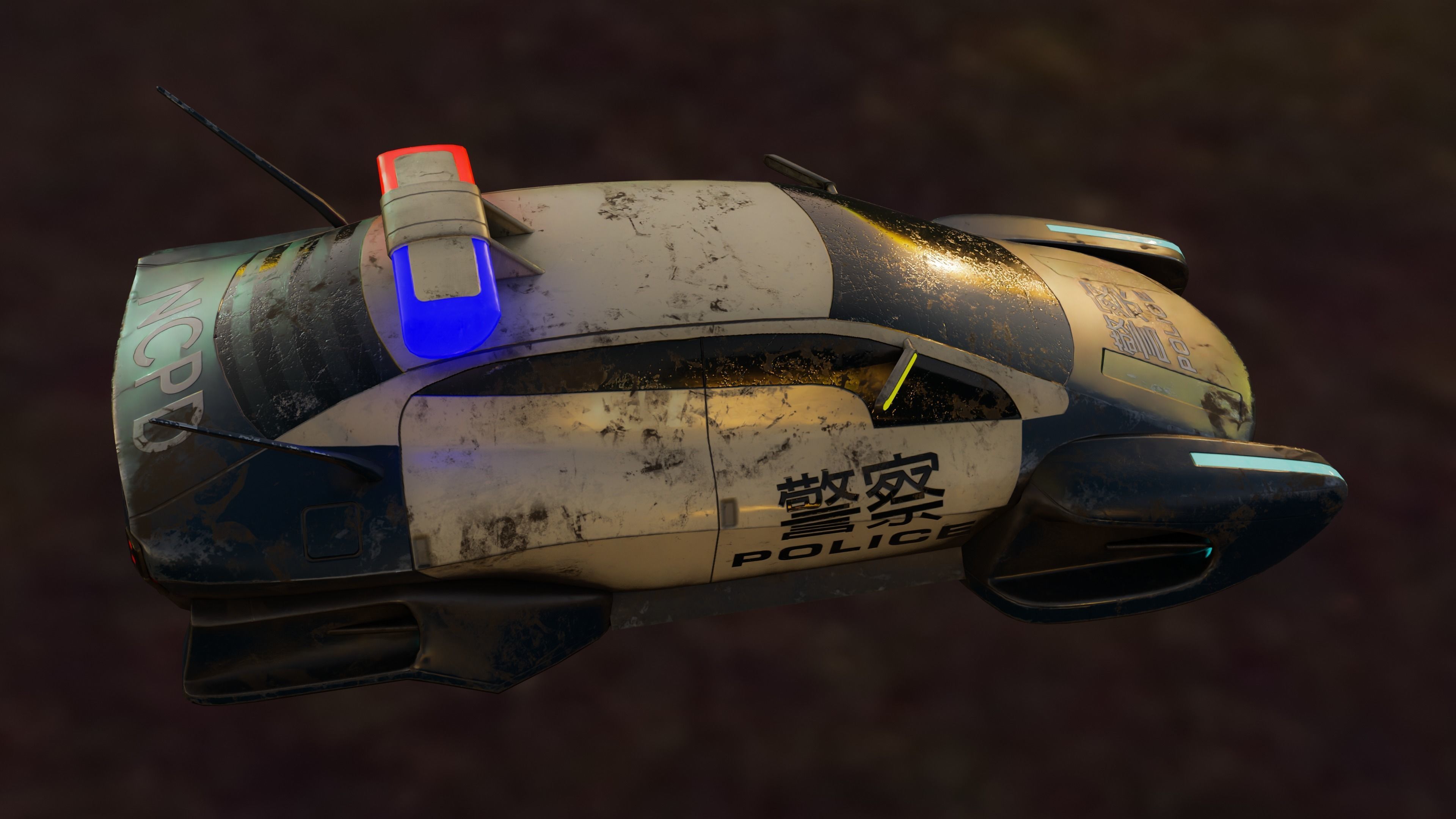 3D model Futuristic police car VR / AR / low-poly | CGTrader