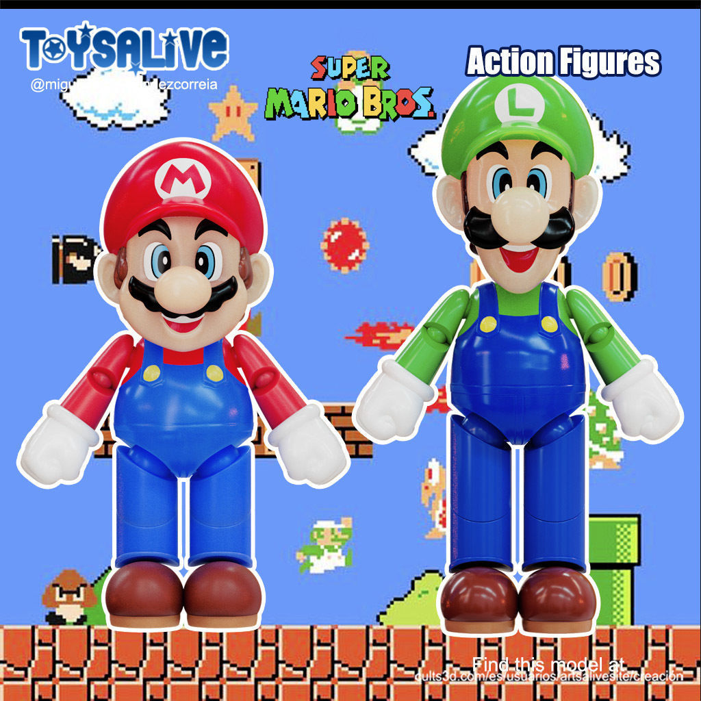 SUPER MARIO BROS ACTION FIGURES 3D model 3D printable | CGTrader