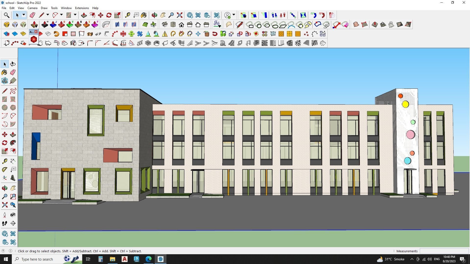 School Building 3d model 3D model | CGTrader