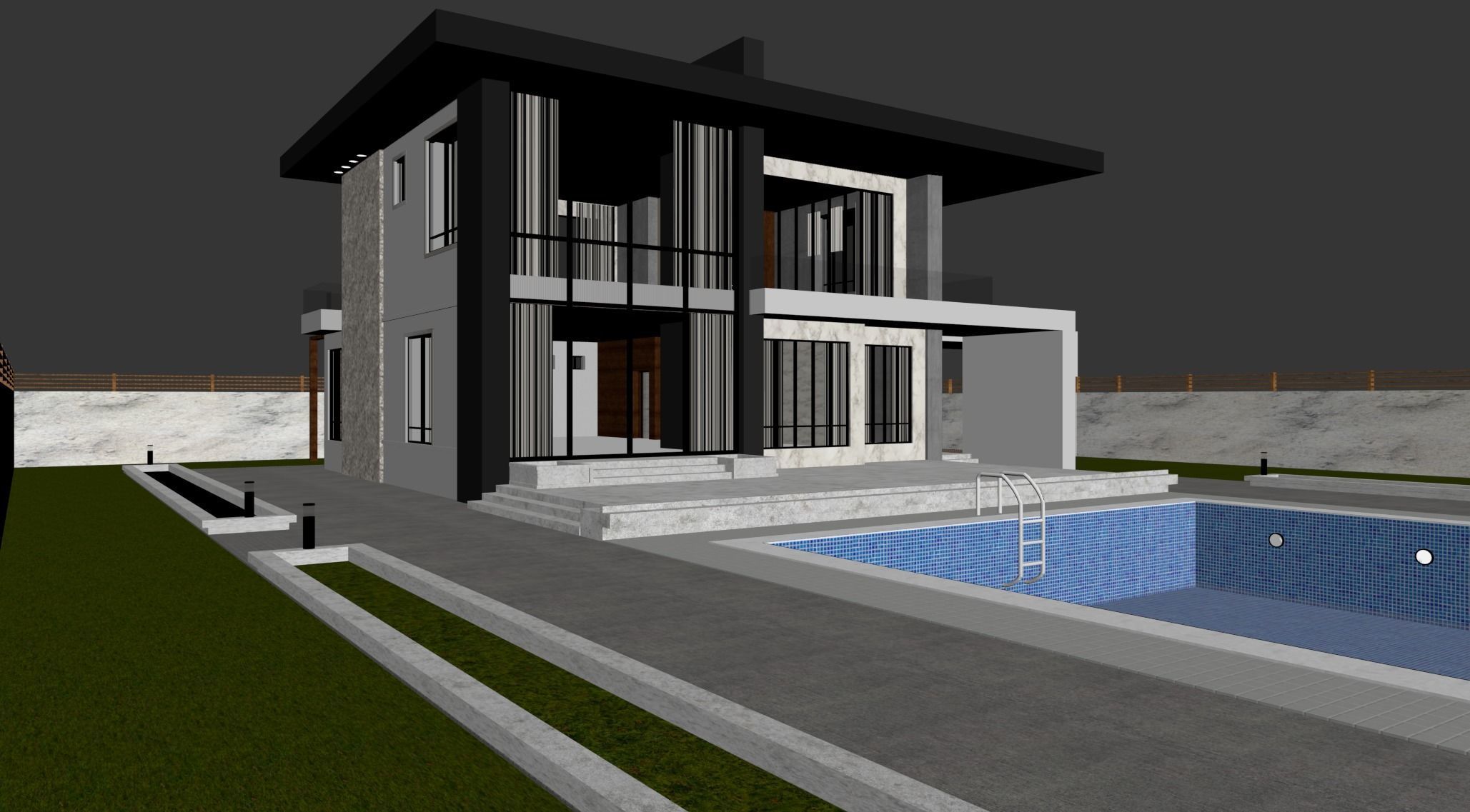 Modern Villa 3D model animated rigged | CGTrader