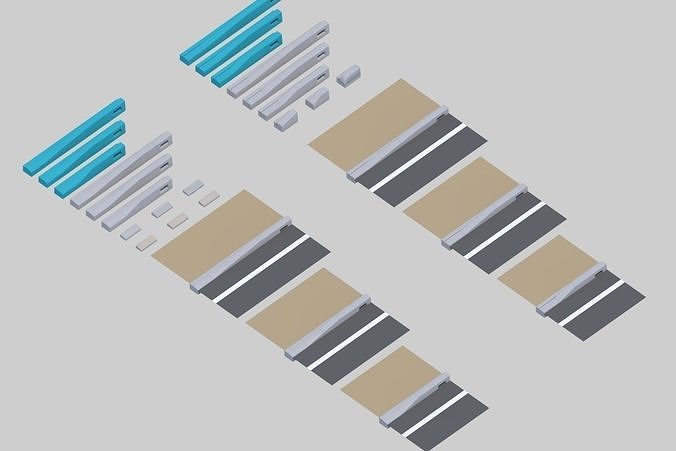 Curb double-sided sidewalk block 3D model | CGTrader