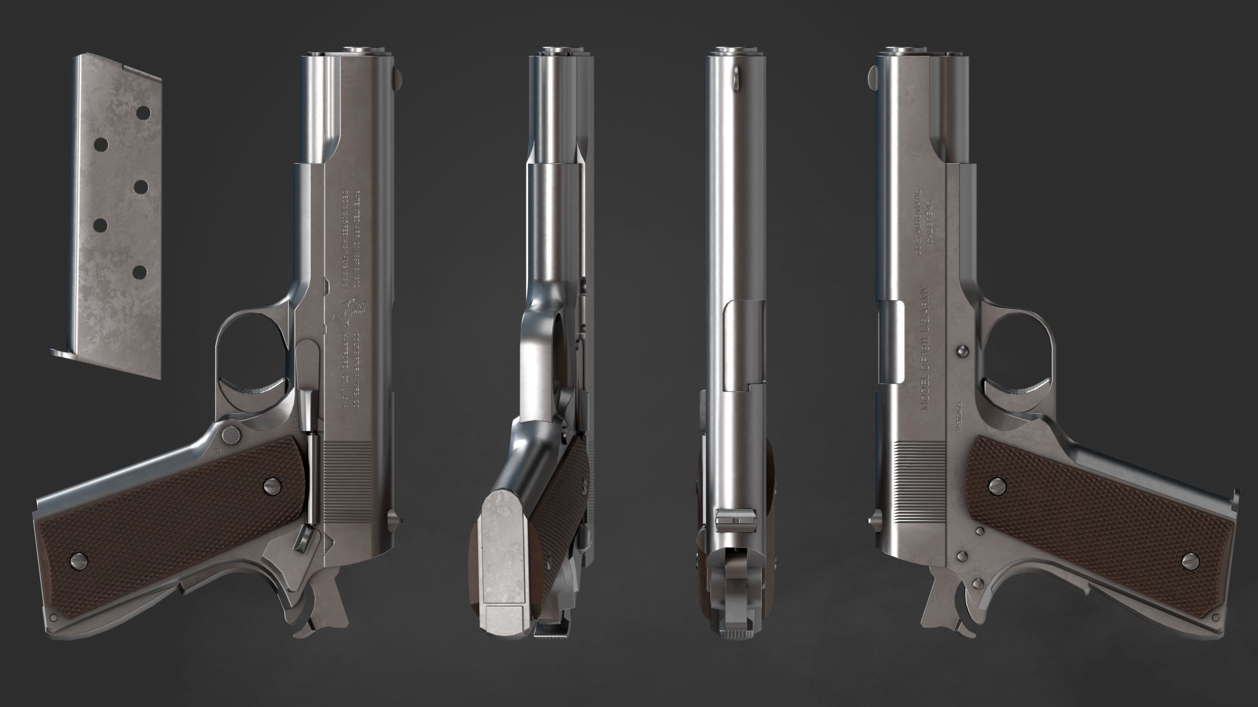 3D model Colt 1911 pistol in 3 types VR / AR / low-poly | CGTrader