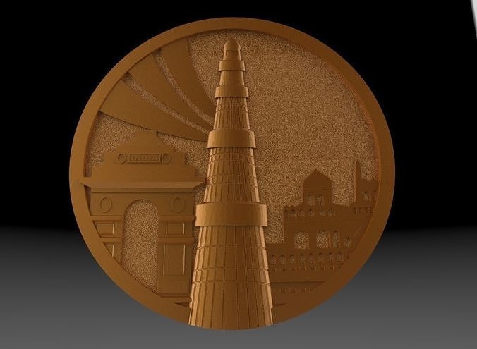 Indian Monuments Medal 3D model | CGTrader