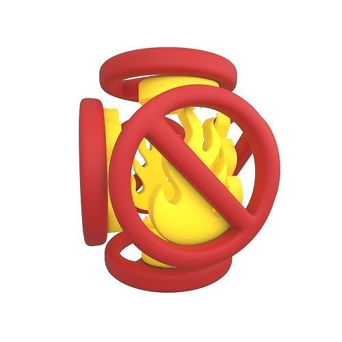 3D model No Fire Icon V2 004 VR / AR / low-poly | CGTrader