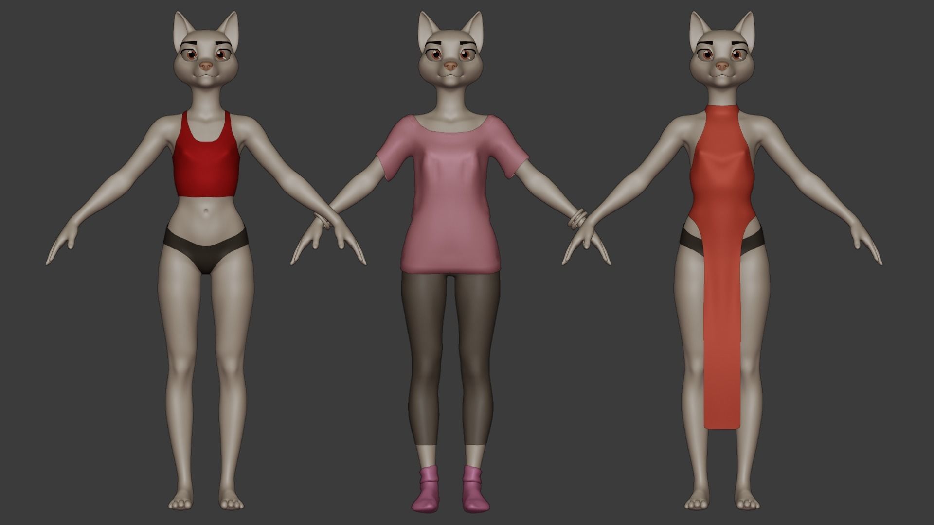 Furry Female Wolf Base Mesh 3D model | CGTrader
