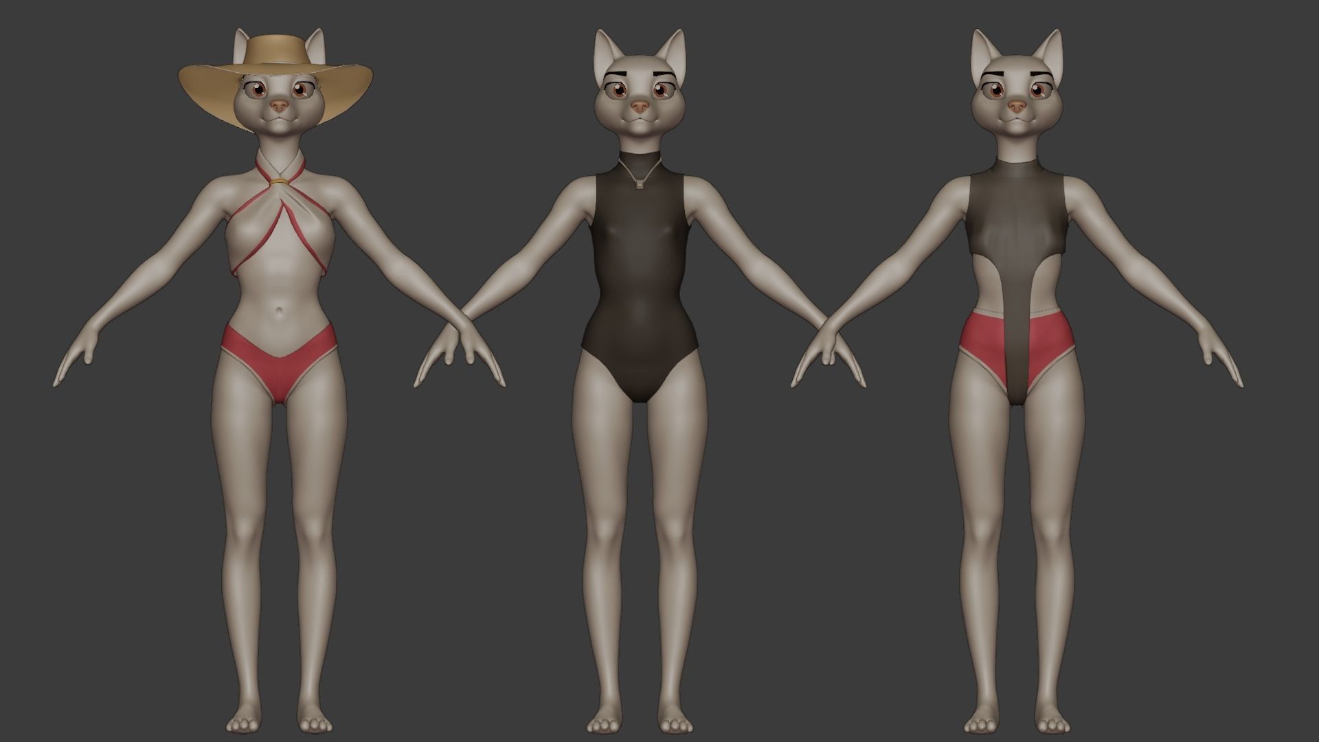Furry Female Wolf Base Mesh 3D model | CGTrader
