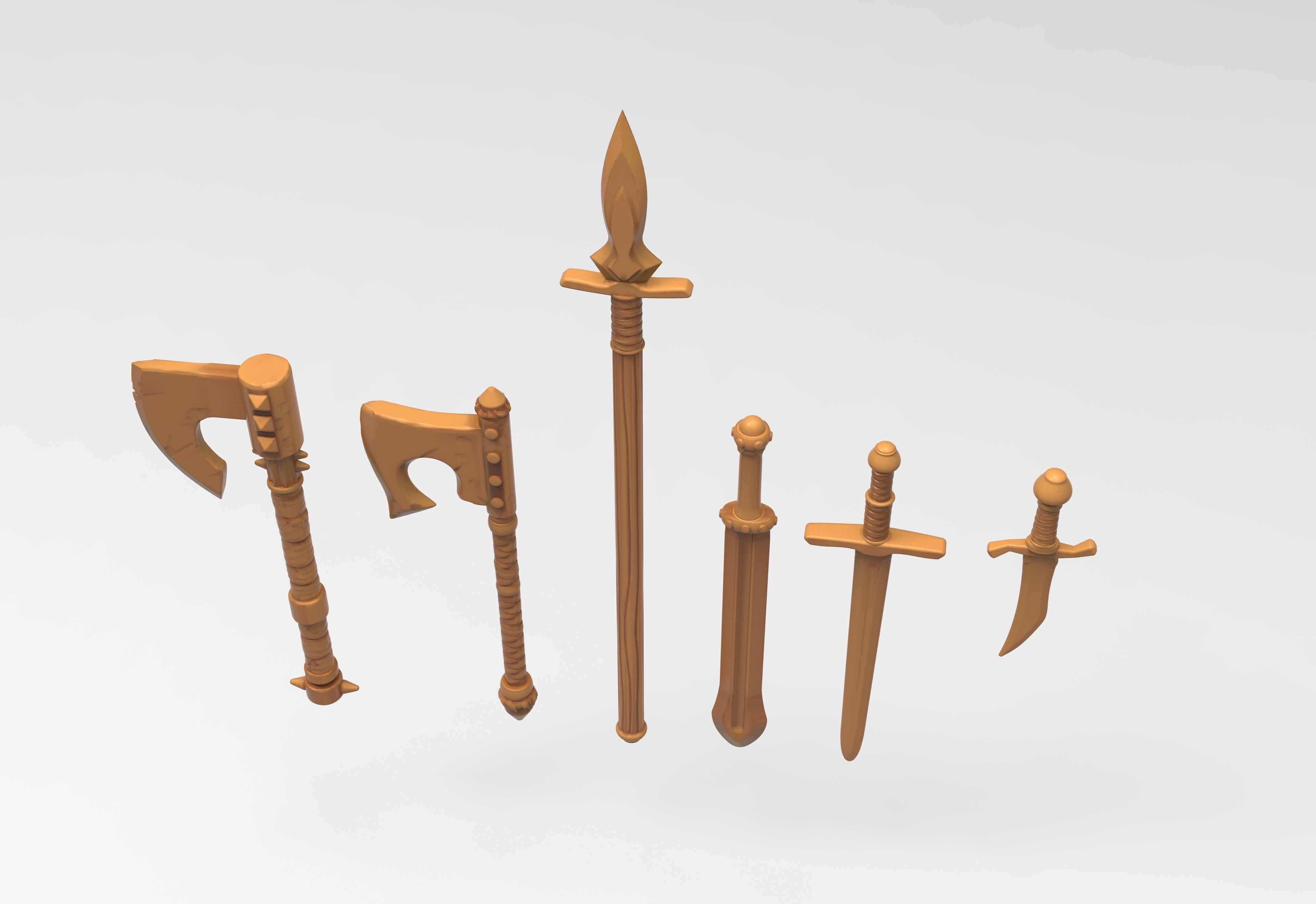 Medieval Weapons Pack 3D model 3D printable | CGTrader