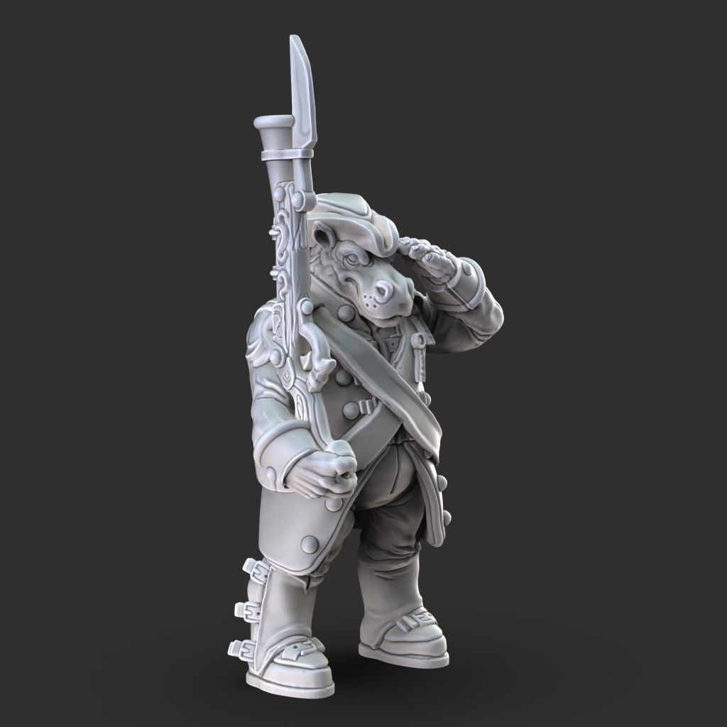 Giff Rifflemen - 3D Printable TTRPG - PRESUPPORTED - 32mm 3D model 3D ...